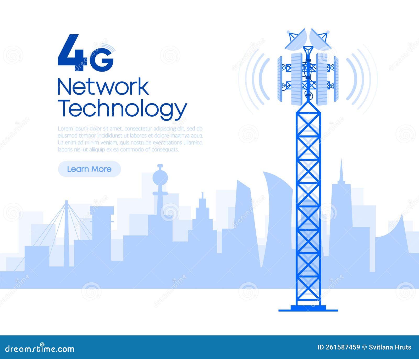 4g Network Technology in Flat Design. the Concept of Wireless Mobile ...