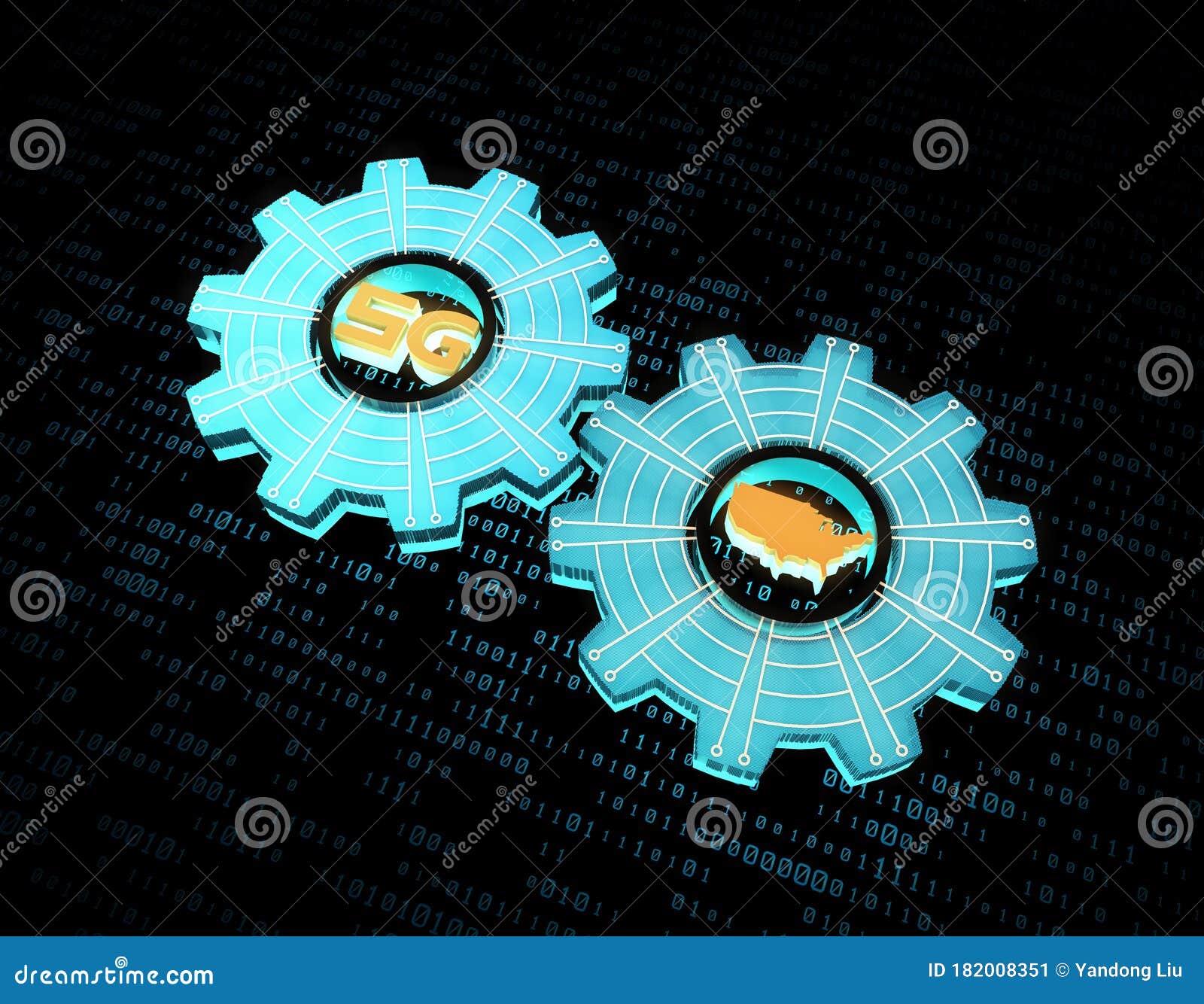 5G Network Technology, Network Data Transmission and American Map ...