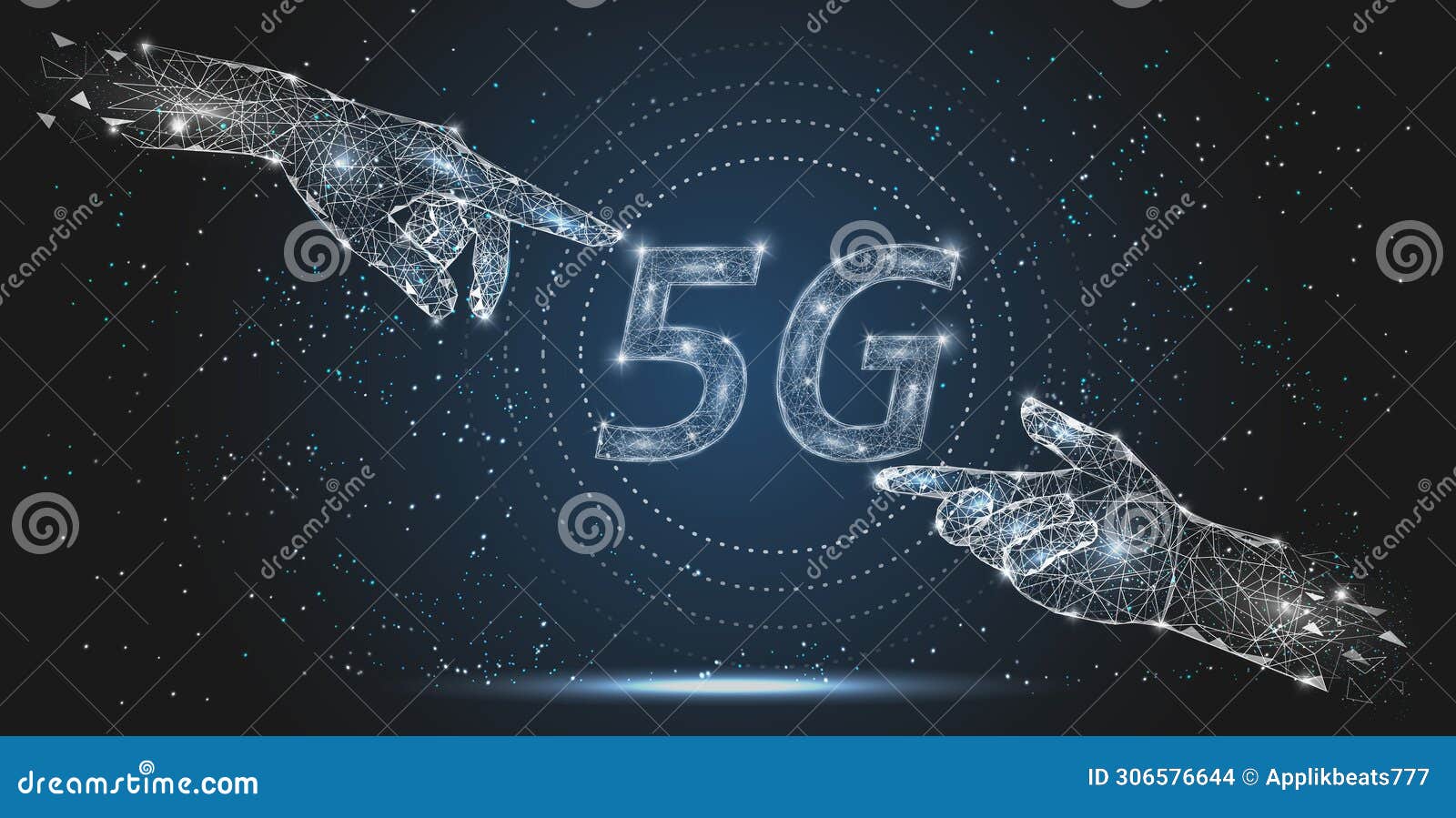 5G Network Technology, Vector Polygonal Art Style Illustration Stock ...