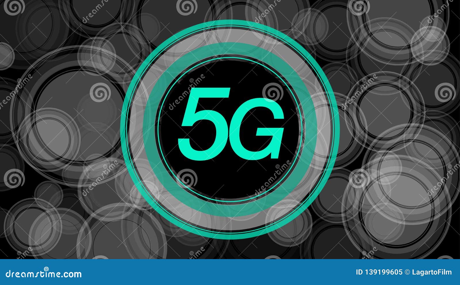Cellular Hi-tech Fifth Mobile Industry Innovation, 5G Network Symbol ...