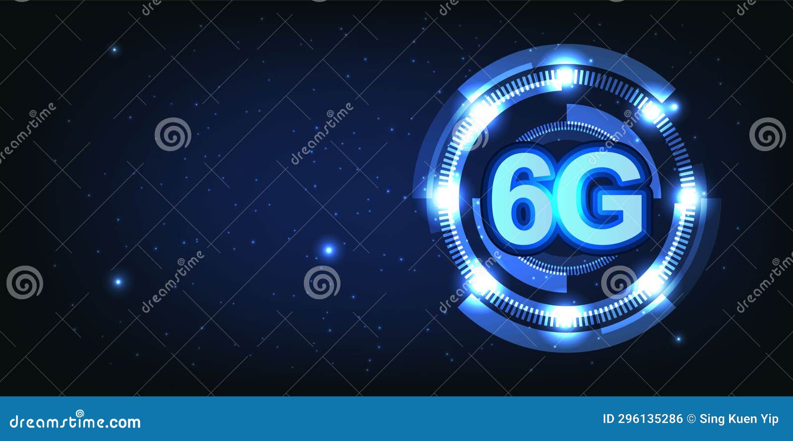 6G Network Wireless Internet Wi-fi Connection Banner. Concept of 6G ...