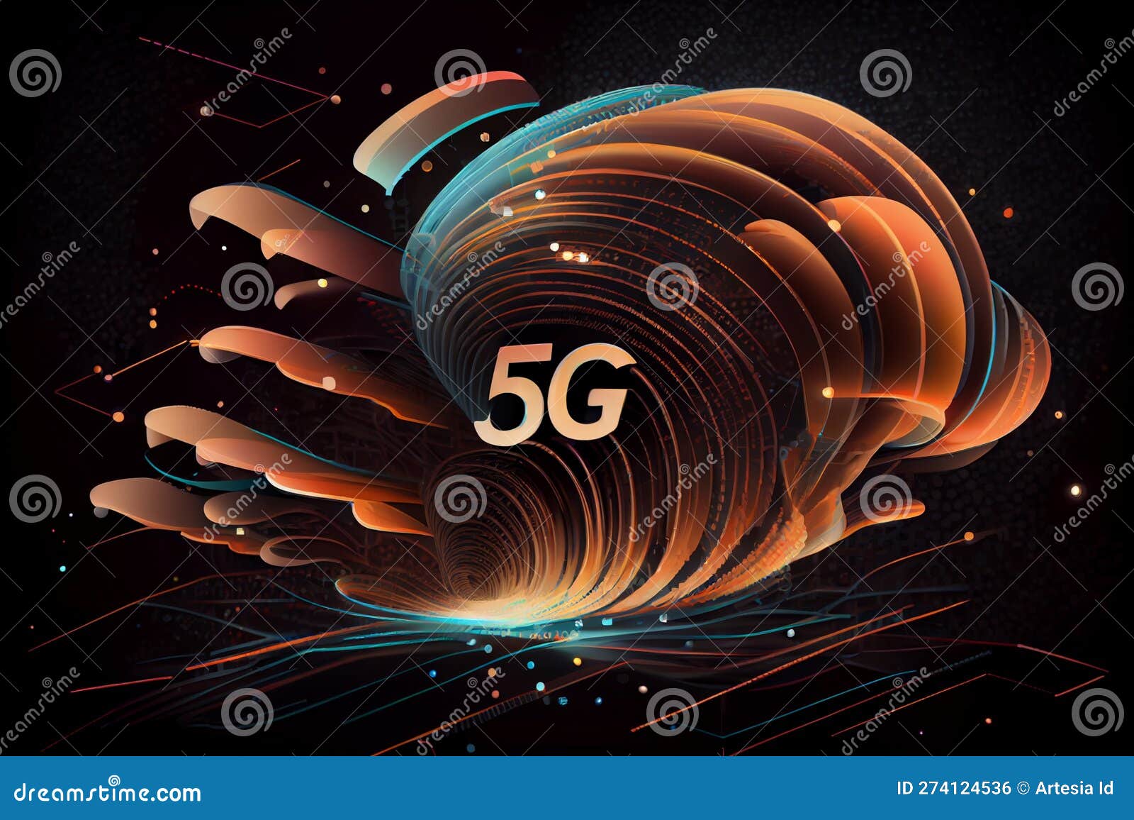 5G Network Wireless Internet Wi-fi Connection Stock Illustration ...