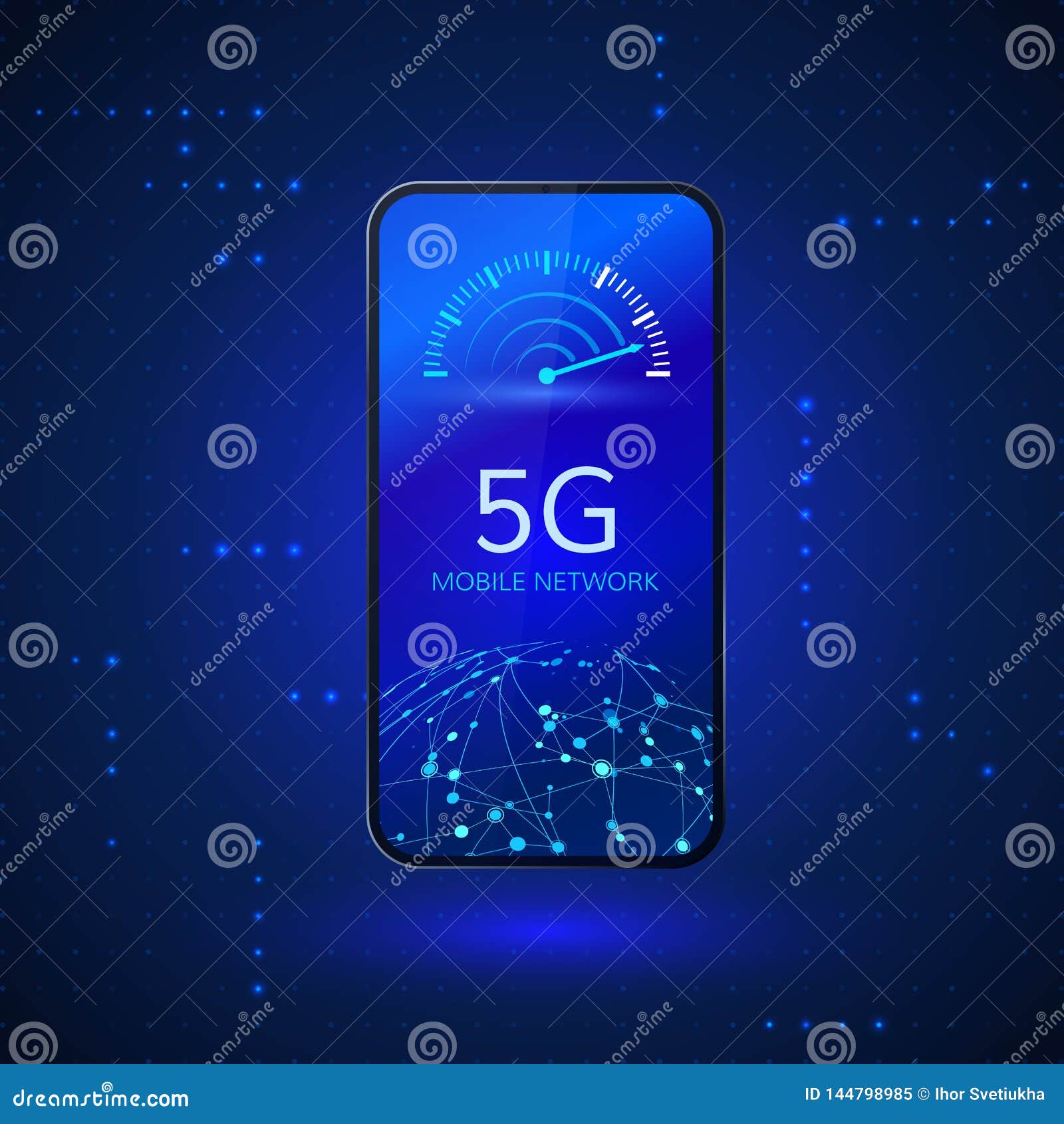 5G Network Wireless Systems and Internet. Communication Network. Mobile ...