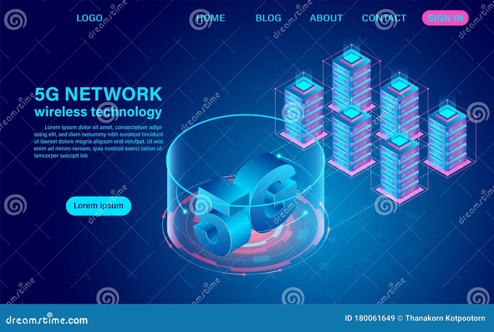 5G Network Wireless Technology Communication and Data Center Stock ...