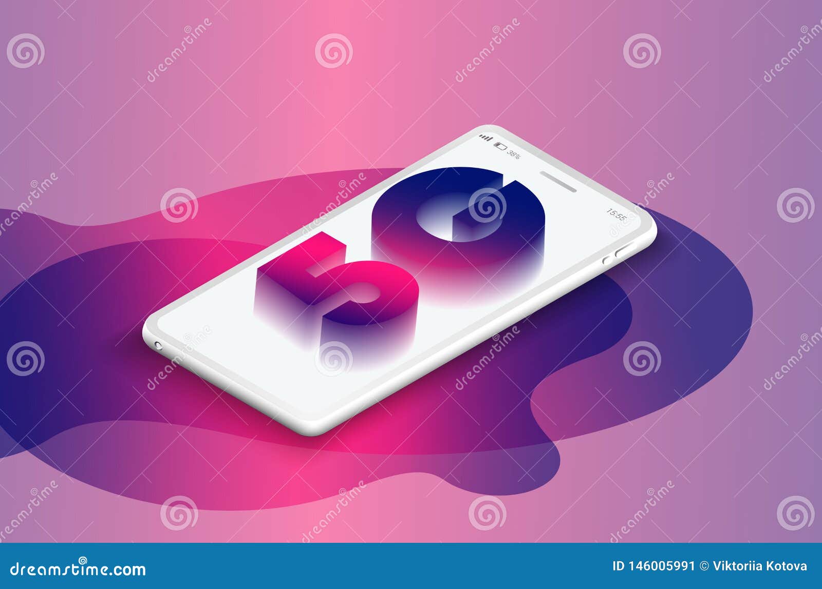 5G Network Wireless Technology Flowchart. Communication Tower, Server ...