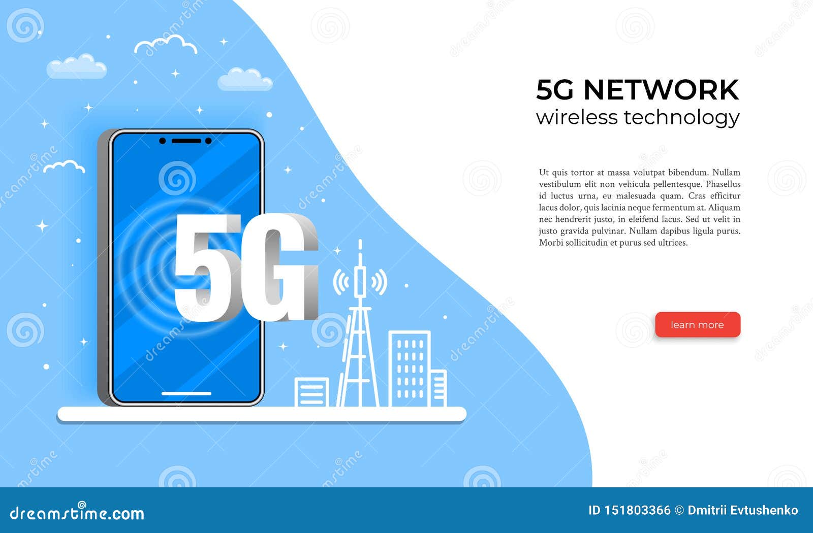 5G Network Wireless Technology Vector Web Banner Stock Vector ...