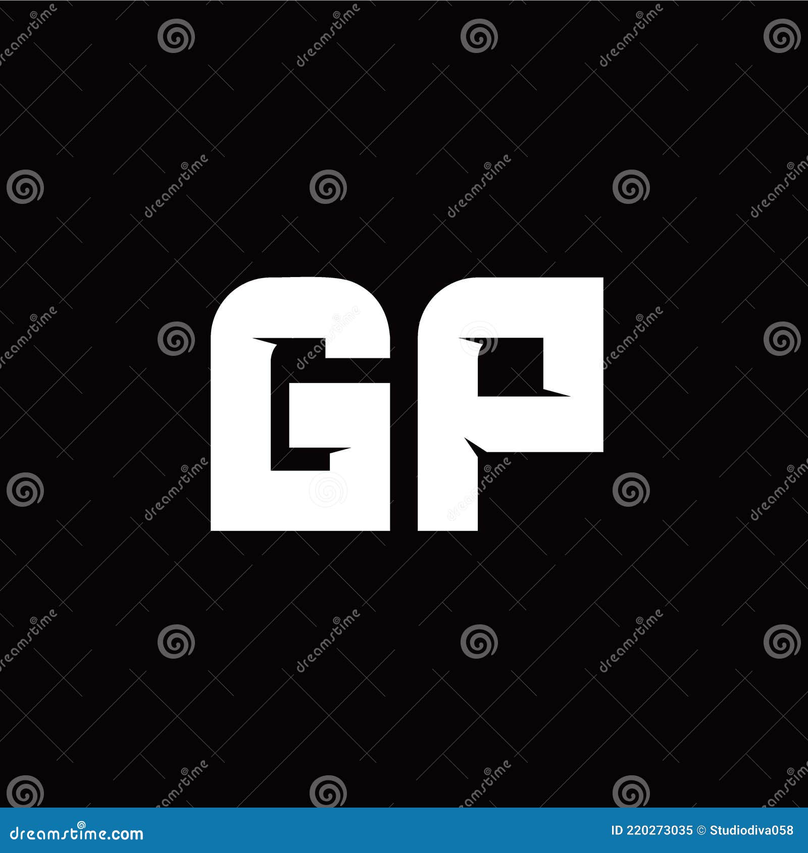 G P Letter Monogram Style Initial Logo Template Stock Illustration ...