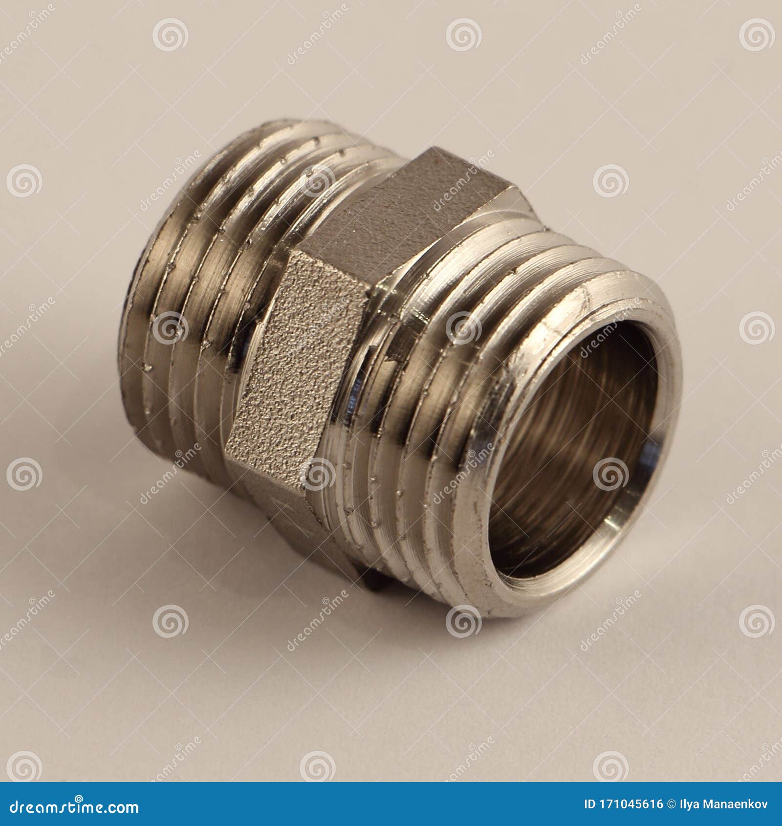 G 1/2` - G 1/2` Plumbing Thread Connector Nut Stock Photo - Image of ...