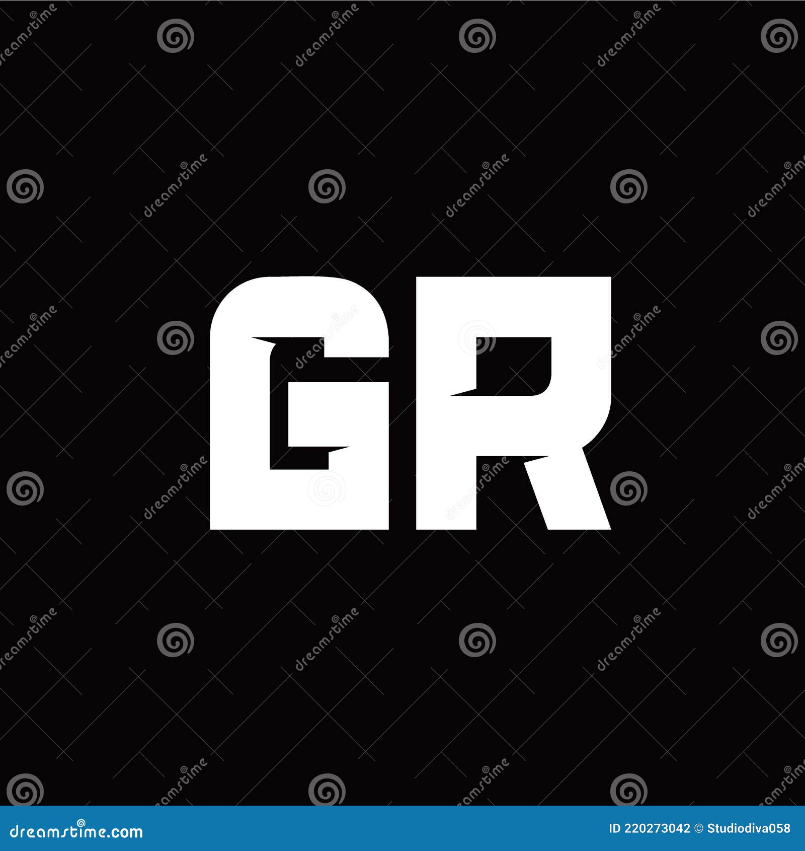G R Letter Monogram Style Initial Logo Template Stock Illustration ...