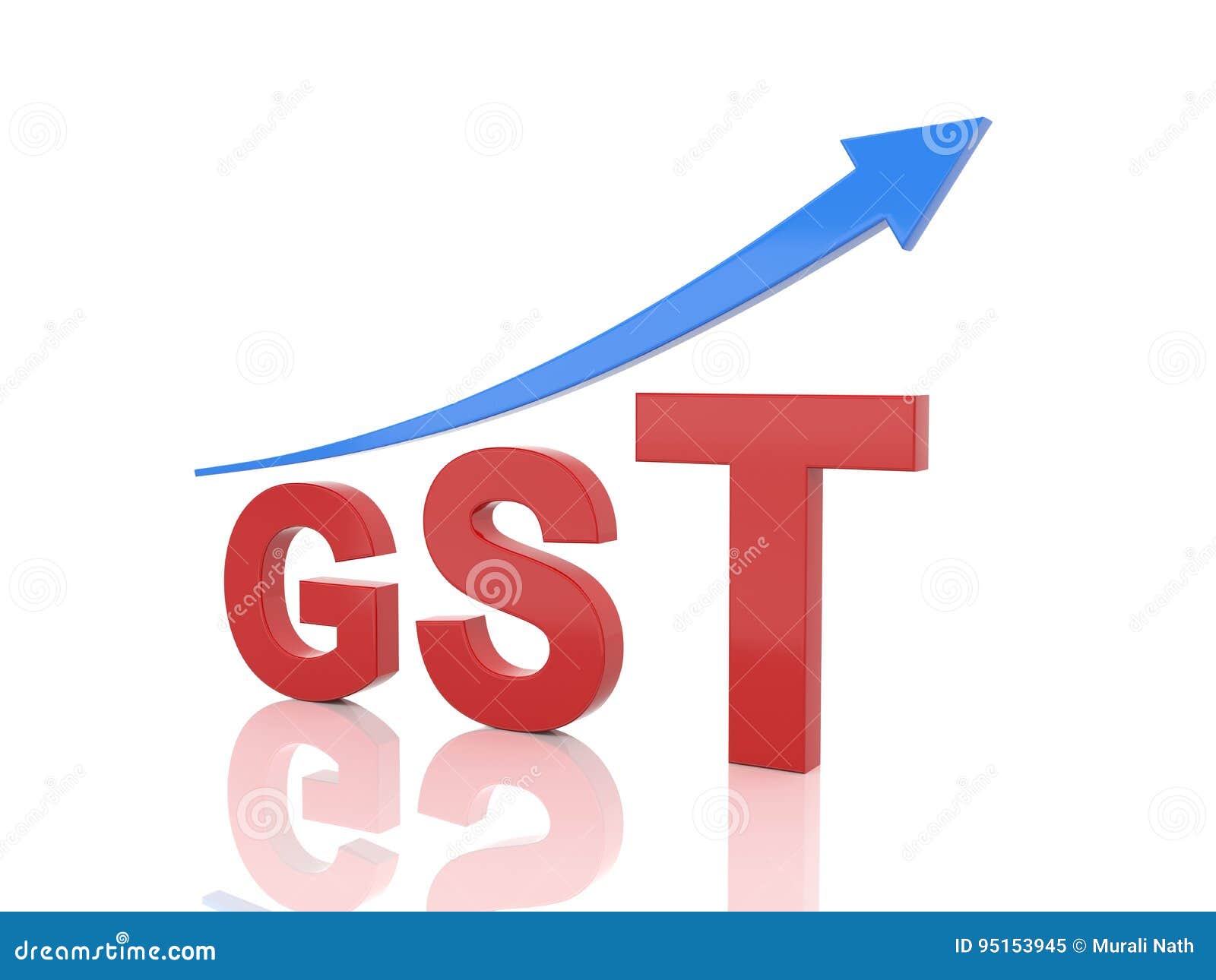 G S T with Arrow concept stock illustration. Illustration of ...