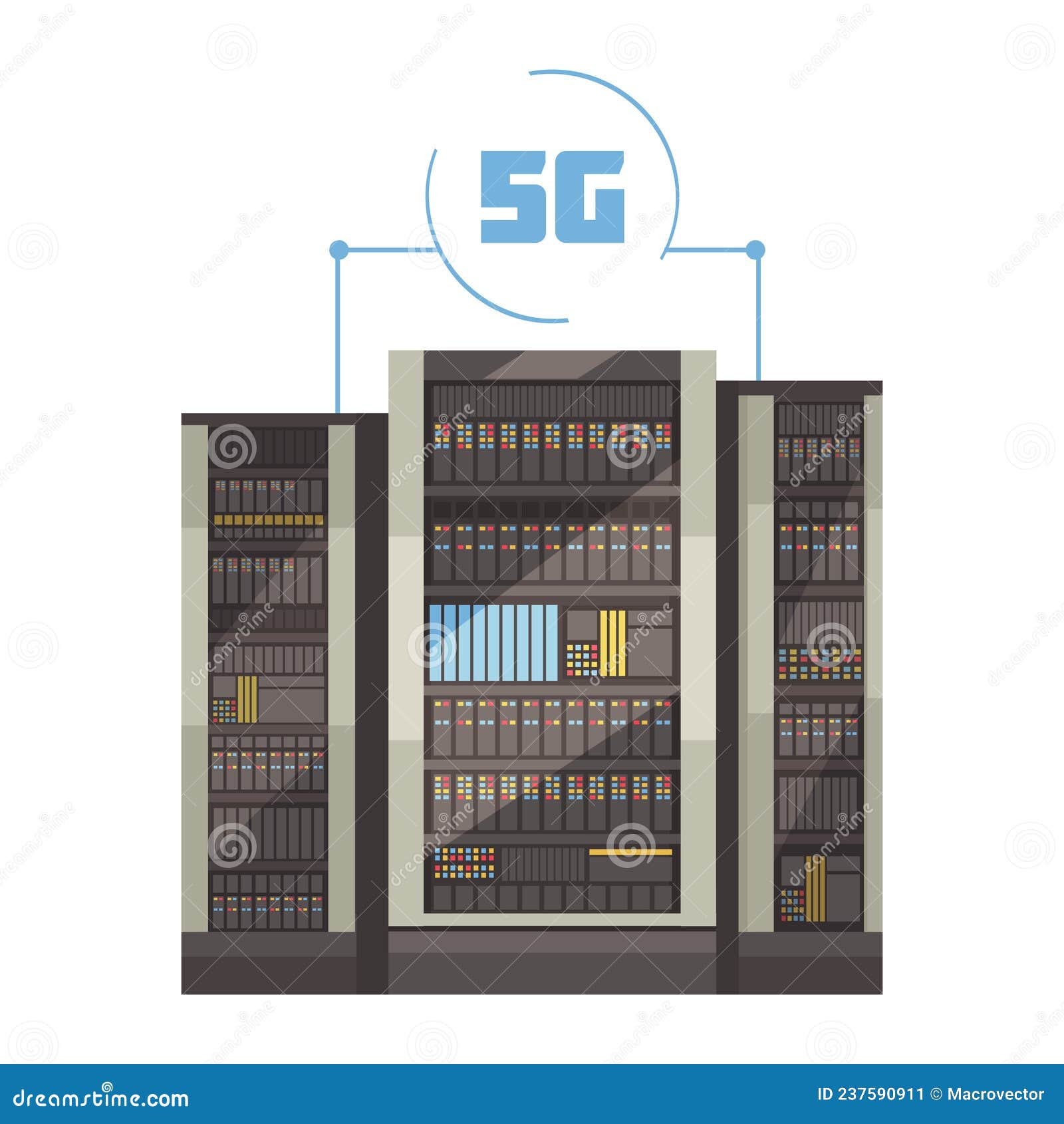 5G Server Racks Composition Stock Vector - Illustration of elements ...