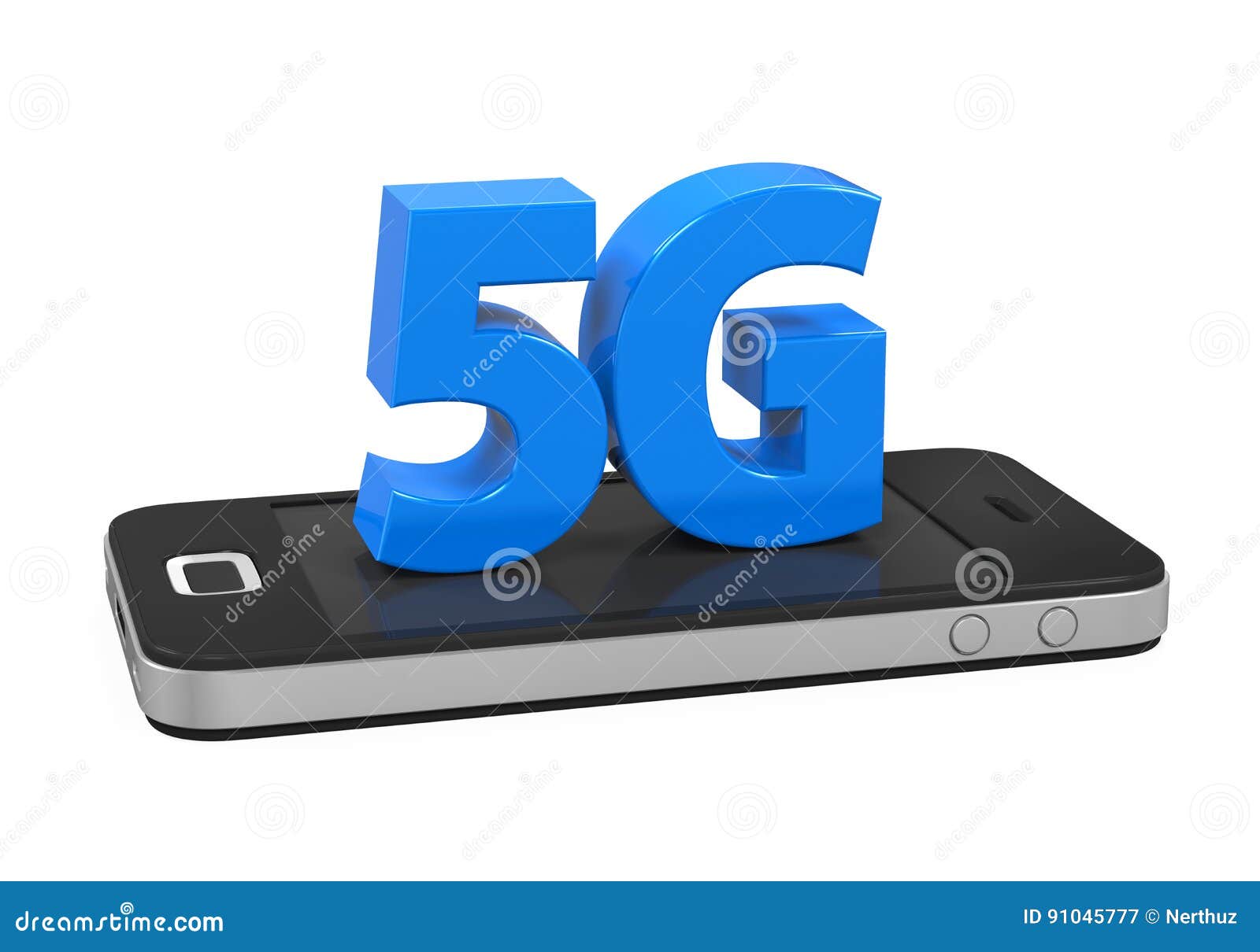 5G Sign on Mobile Phone Isolated Stock Illustration - Illustration of ...