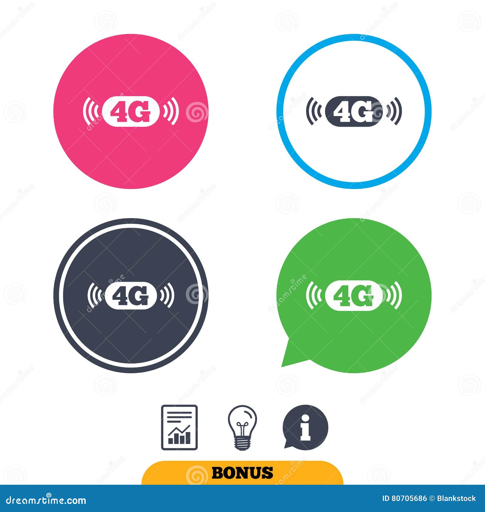 4G Sign. Mobile Telecommunications Technology. Stock Vector ...