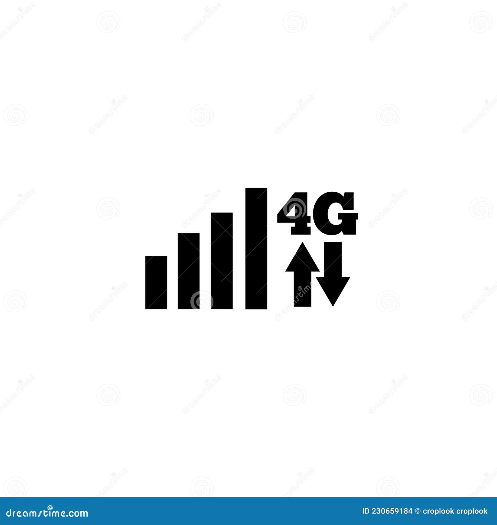 4G Signal Icon Black and White Stock Illustration - Illustration of ...