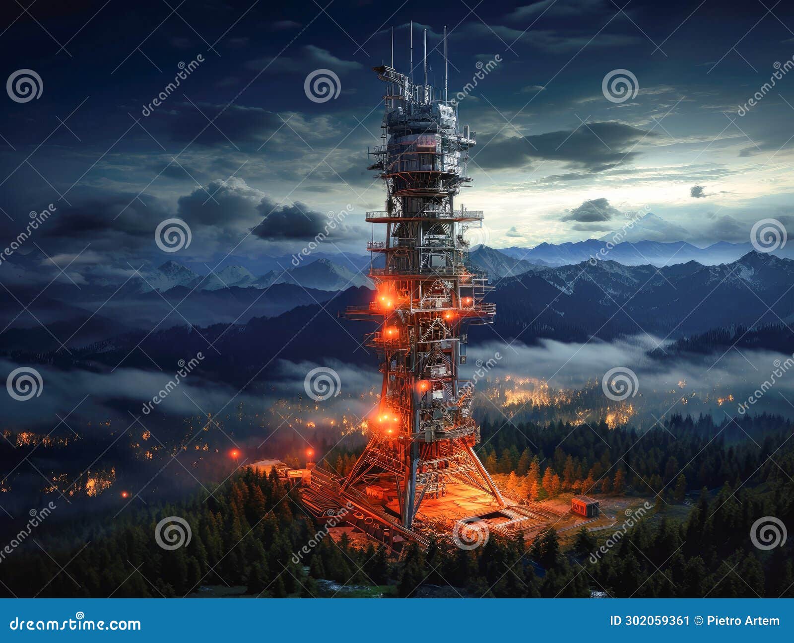 5G Signal Tower Baby Scheme Stock Image - Image of transmitter ...