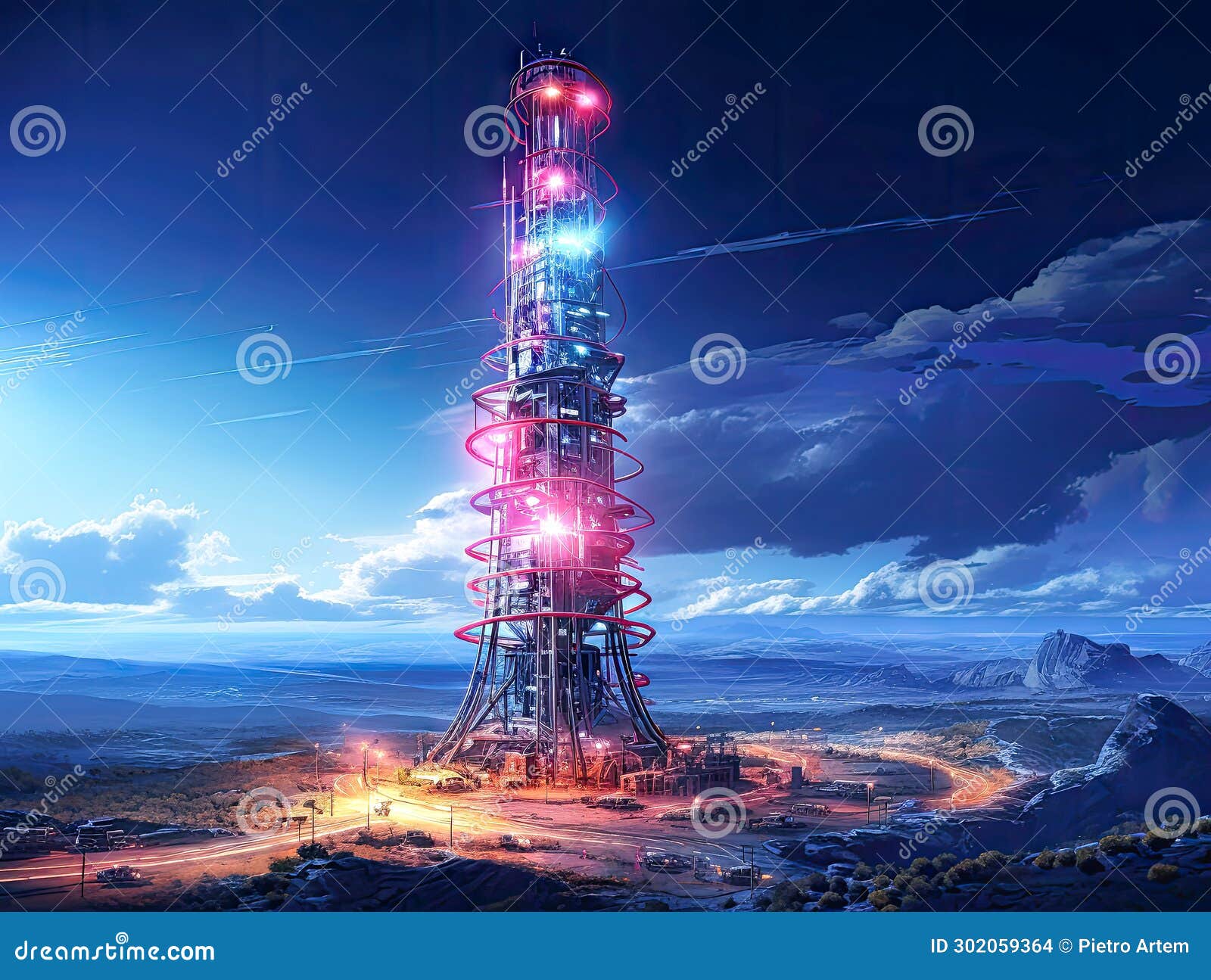 5G Signal Tower Baby Scheme Stock Photo - Image of telecom, station ...