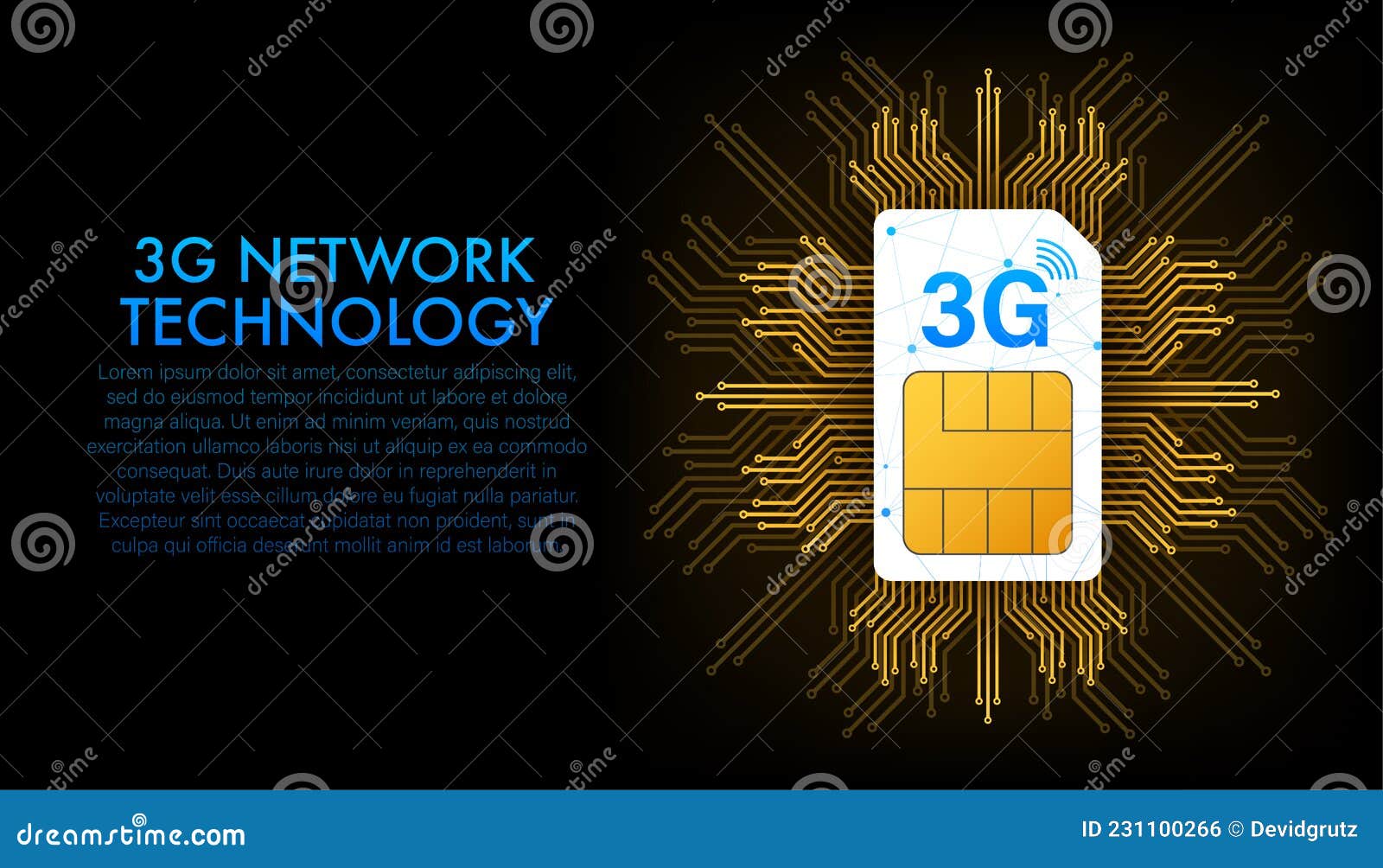 3G Sim Card. Mobile Telecommunications Technology Symbol. Vector ...