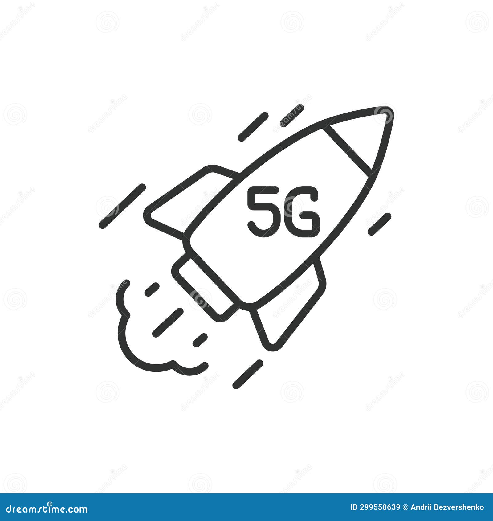 5g Speed Rocket Icon Line Design. 5g, Fast, Rocket, Icon, Mobile ...