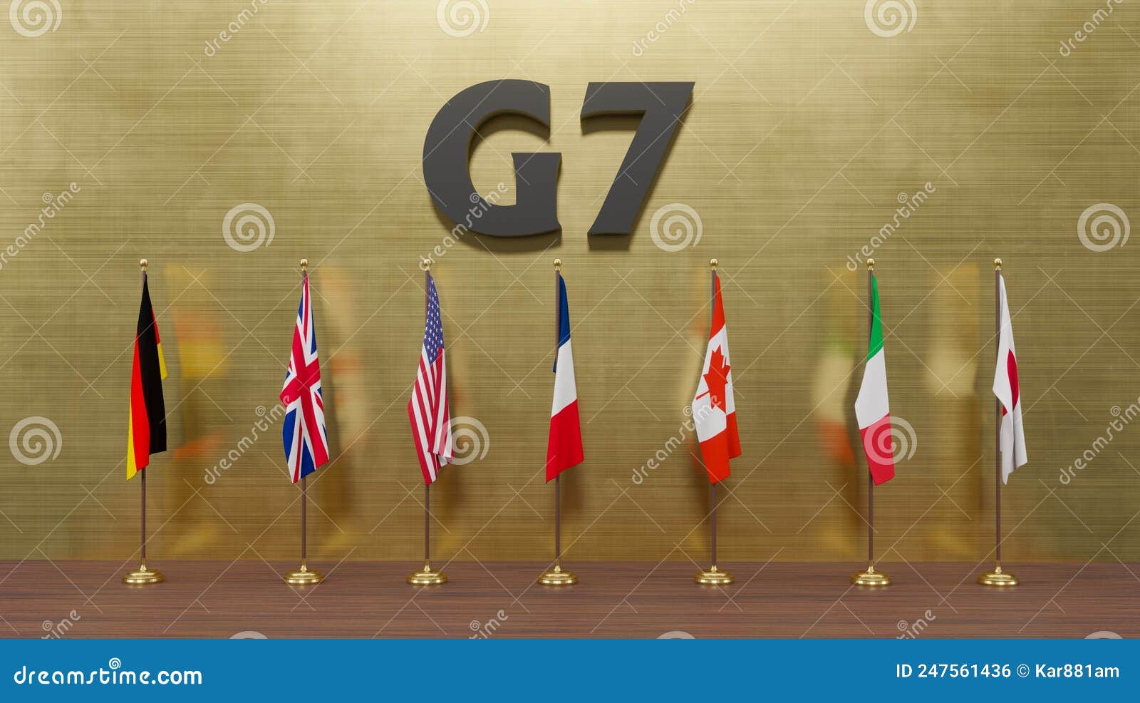 G7 Summit. Flags of Members of G7 Group of Seven and List of Countries ...