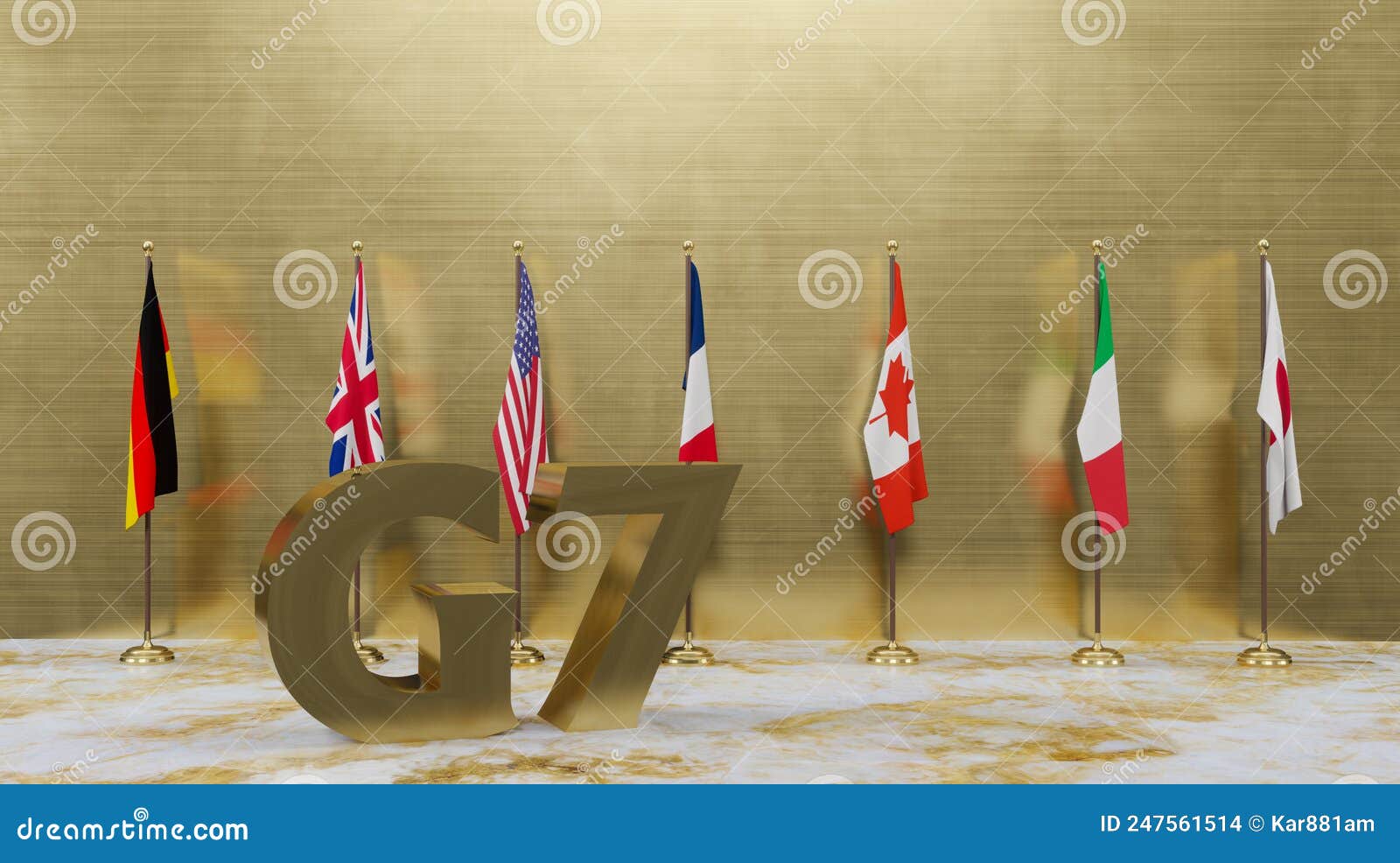 G7 Summit. Flags of Members of G7 Group of Seven and List of Countries ...