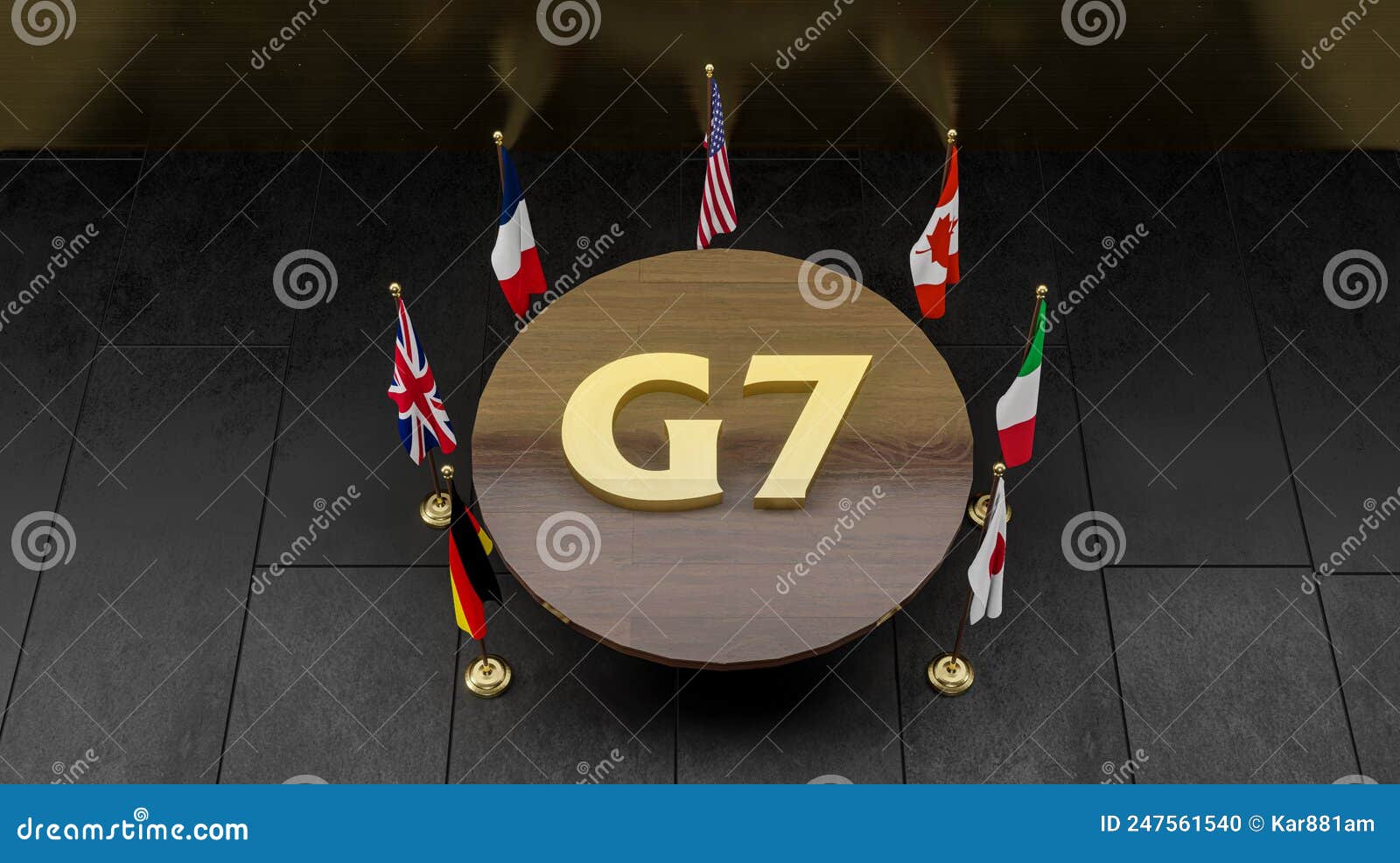 G7 Summit. Flags of Members of G7 Group of Seven and List of Countries ...