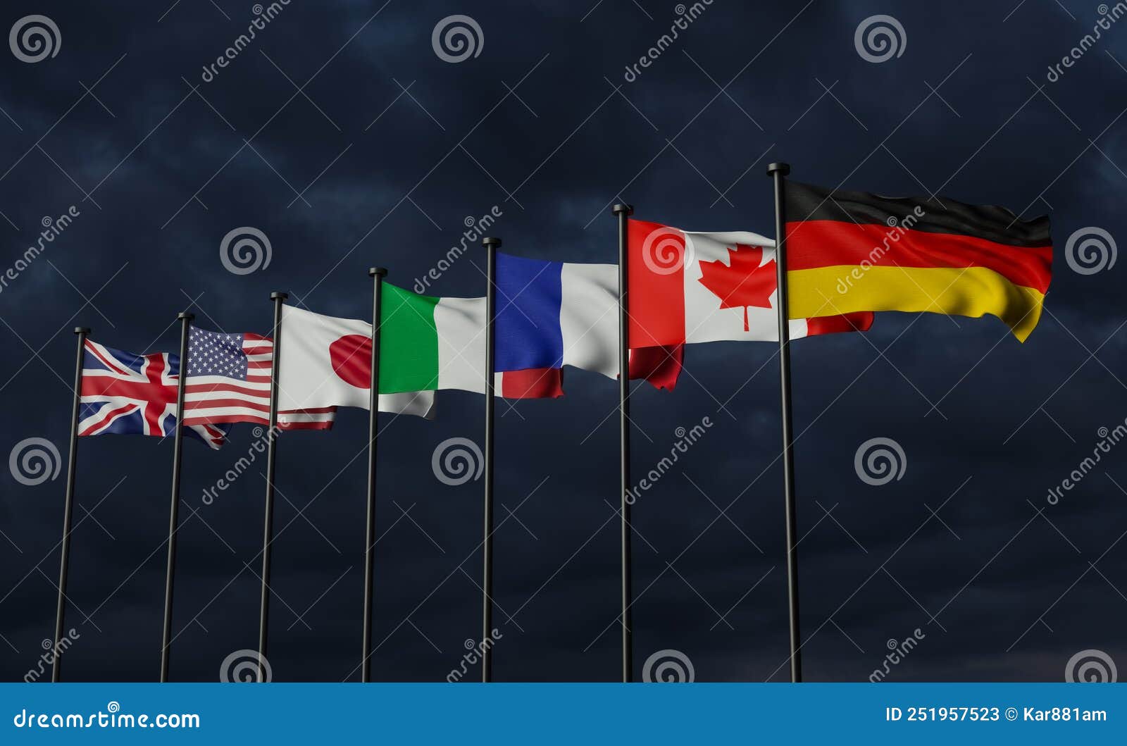 G7 Summit, Flags of Members of G7 Group of Seven and List of Countries ...