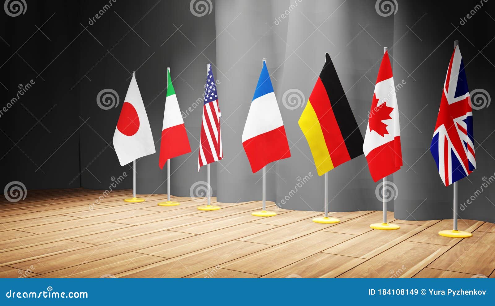 G7 Summit or Meeting Concept. Row from Flags of Members of G7 Group of ... G7 Summit or Meeting Concept. Row from Flags of Members of G7 Group of ...