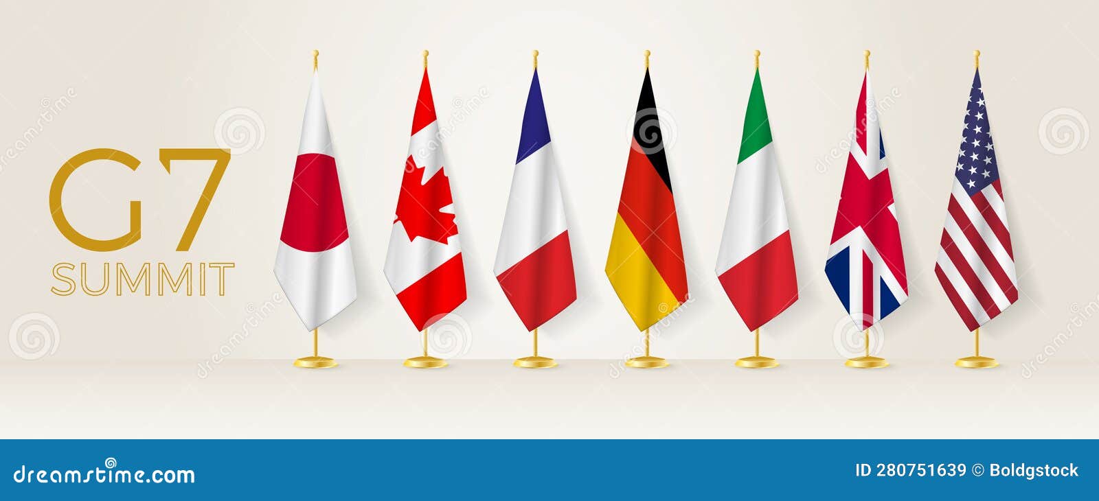 G7 Summit Members Flags, Flags of Summit in Row Stock Vector ...