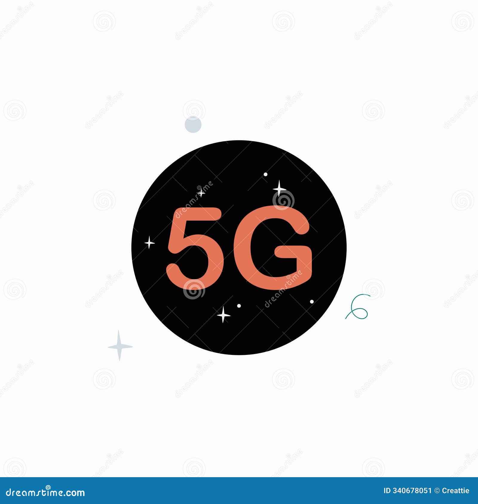 5G Symbol in Flat Vector Illustration Representing Advanced Technology ...