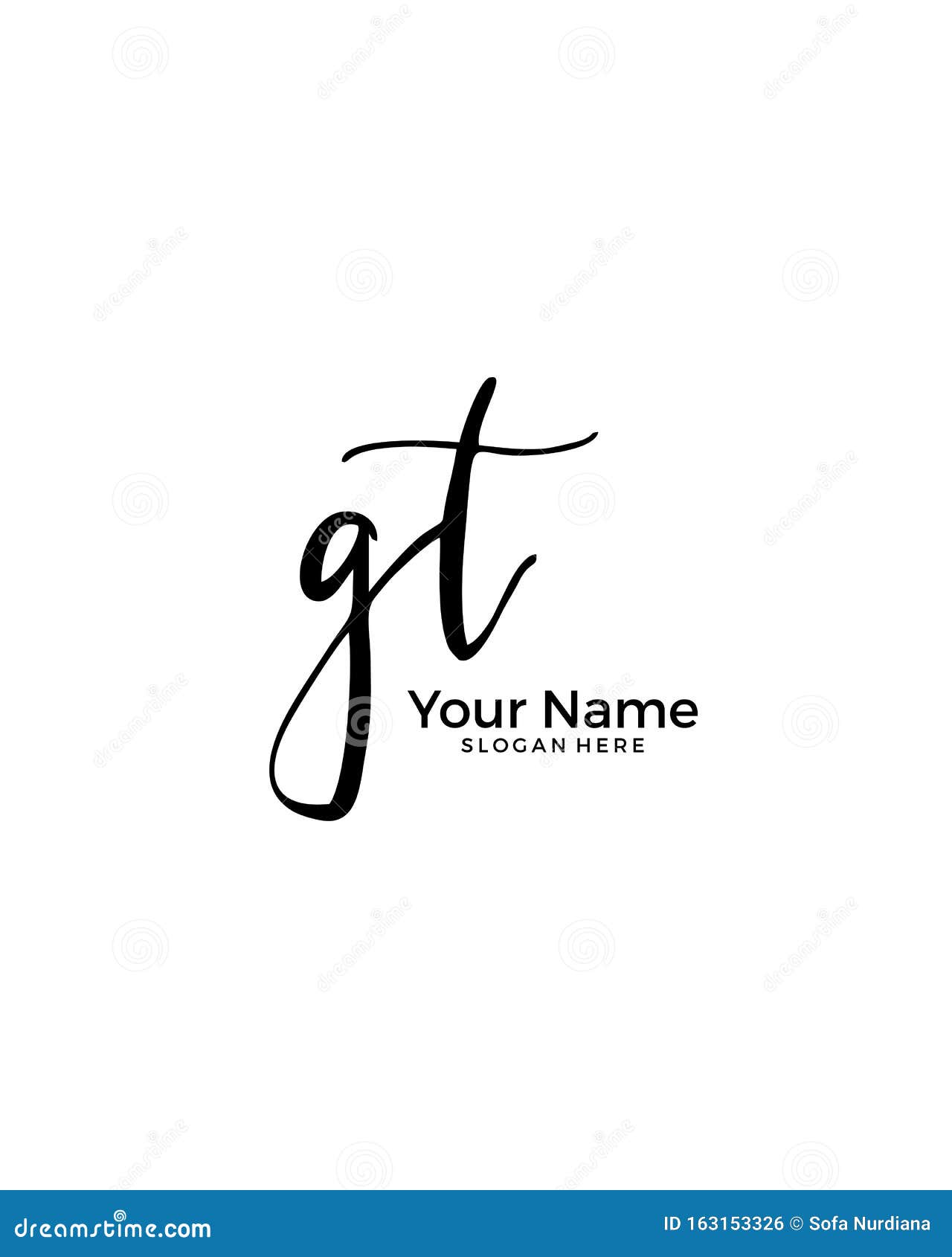 G T GT Initial Logo Signature Vector. Handwriting Concept Logo. Stock ...