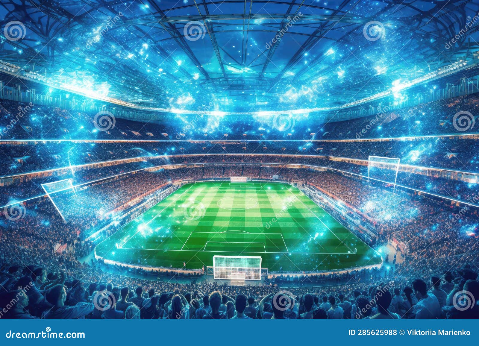 5G Technologies in a Football Stadium Stock Illustration - Illustration ...