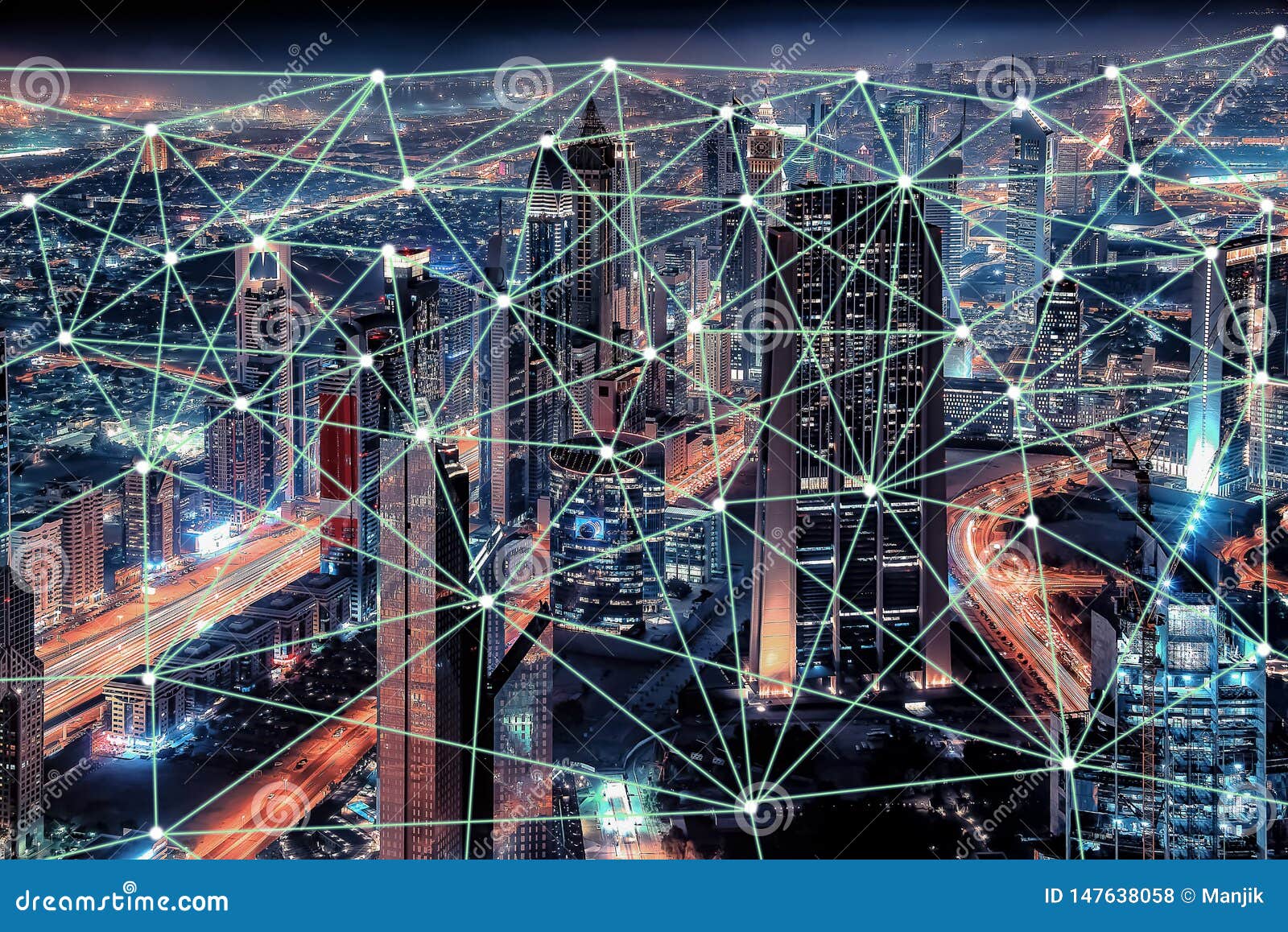 Connected Cities To 5G Technology Stock Illustration - Illustration of ...