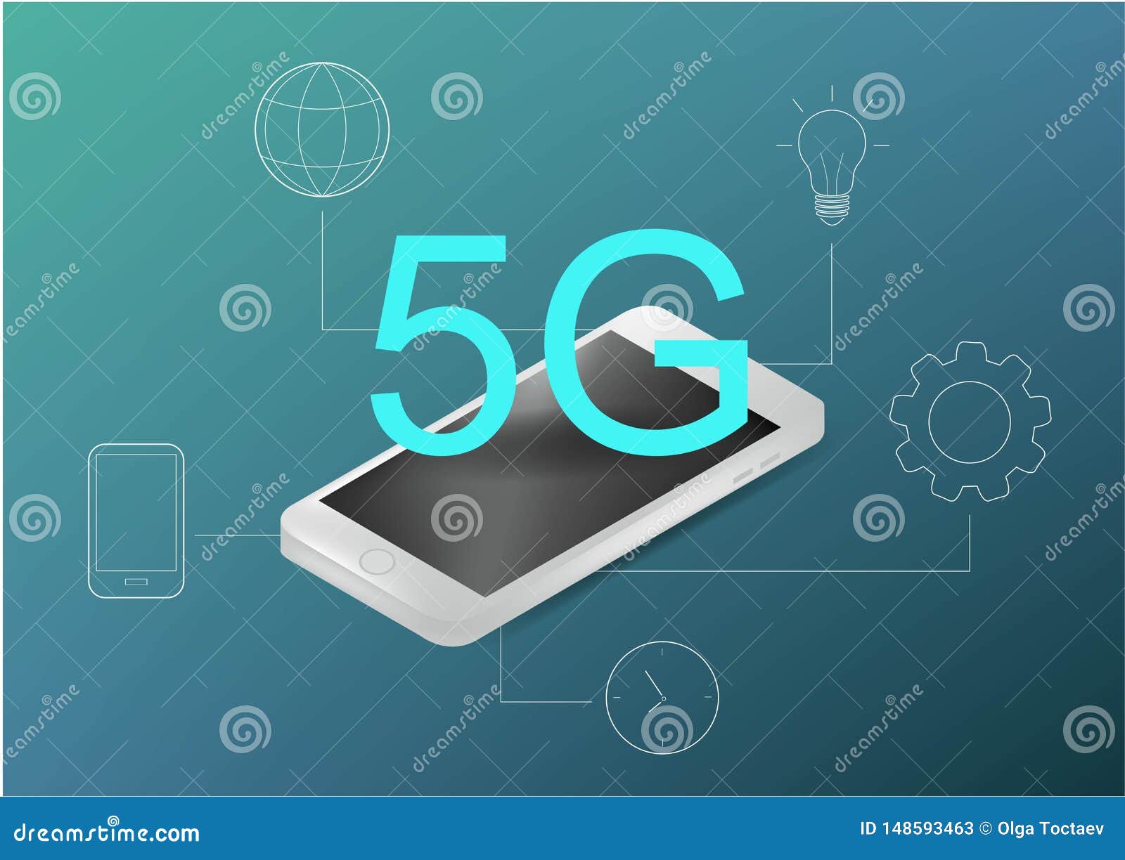 5g Technology Concept. Can Use for Web Banner, Infographics. Flat ...