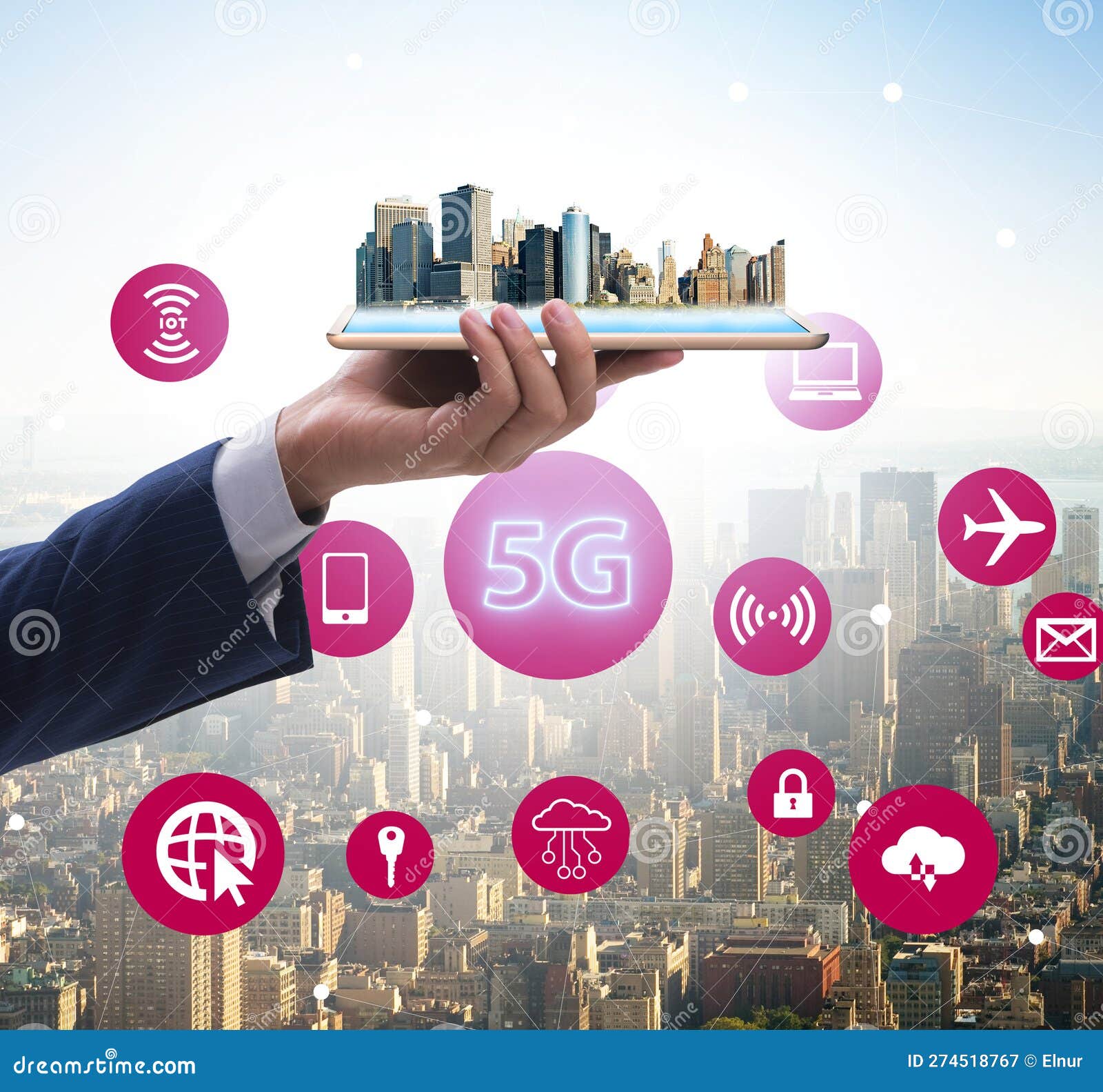 5G Mobile Technology Concept - High Internet Speed Stock Image - Image ...