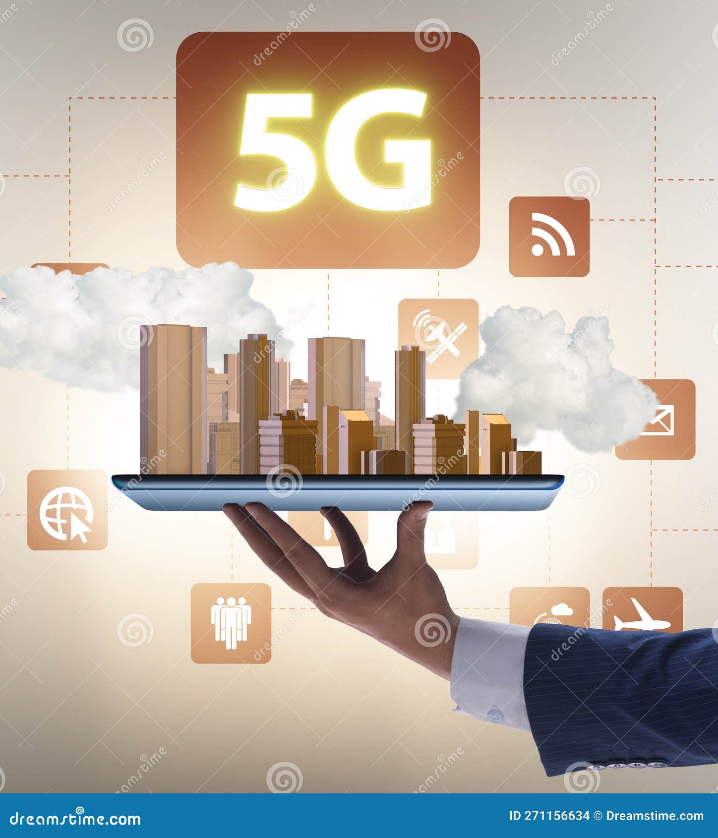 5G Mobile Technology Concept - High Internet Speed Stock Photo - Image ...