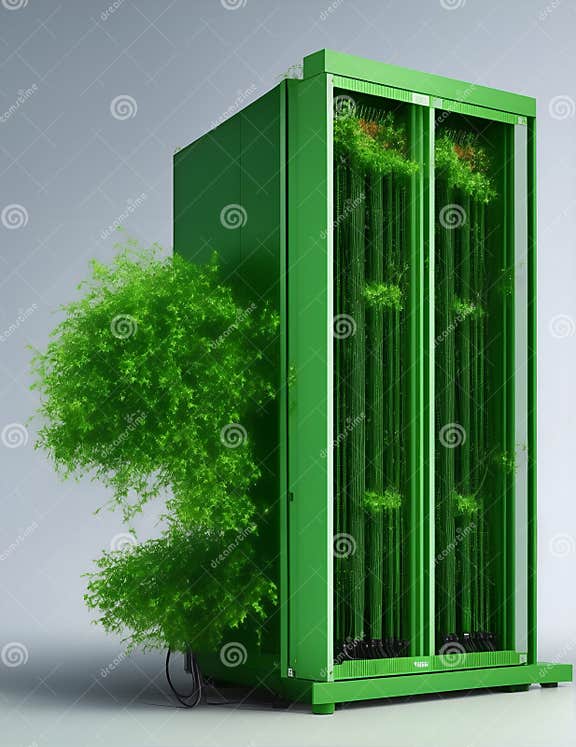 5G Technology Environmentally Friendly Network Server Rack Illustration ...
