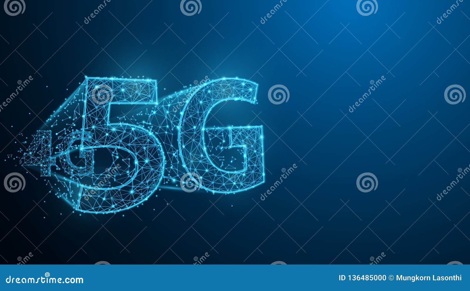 5G Technology Form Lines, Triangles and Particle Style Design Stock ...