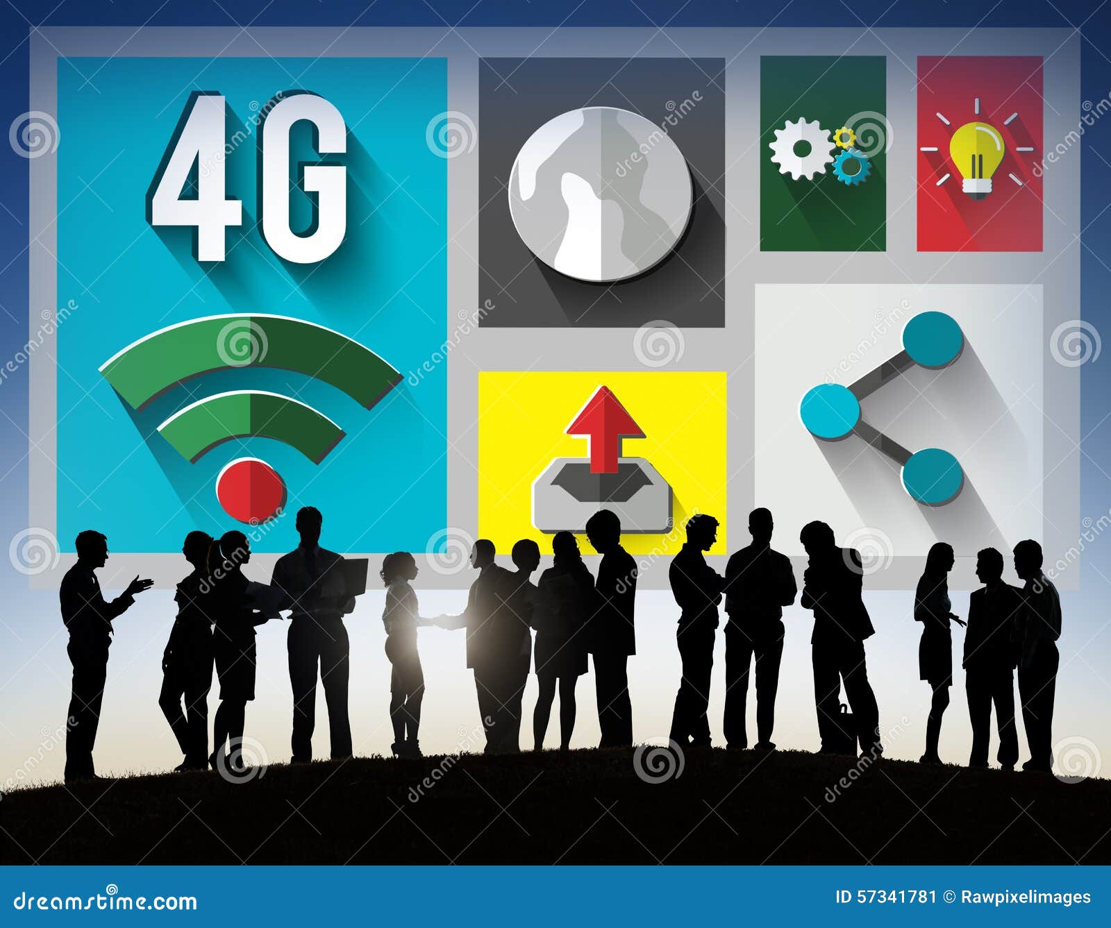 4G Technology Internet Communication Connection Concept Stock Image ...