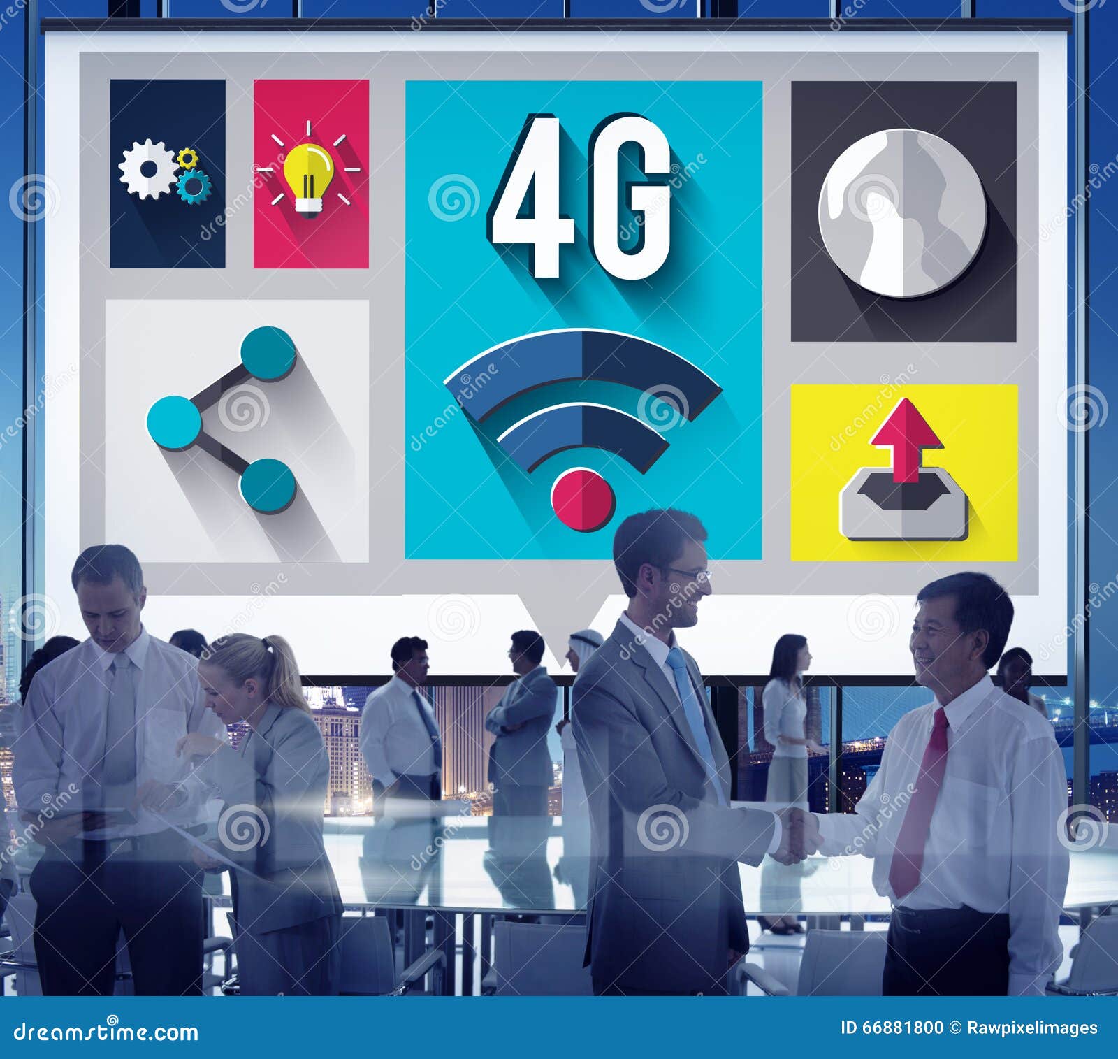 4G Technology Internet Communication Connection Concept Stock Photo ...