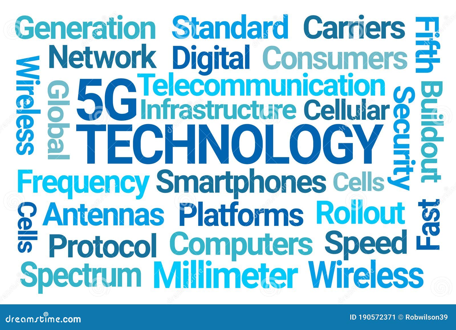 5G Technology Word Cloud stock illustration. Illustration of antennas ...