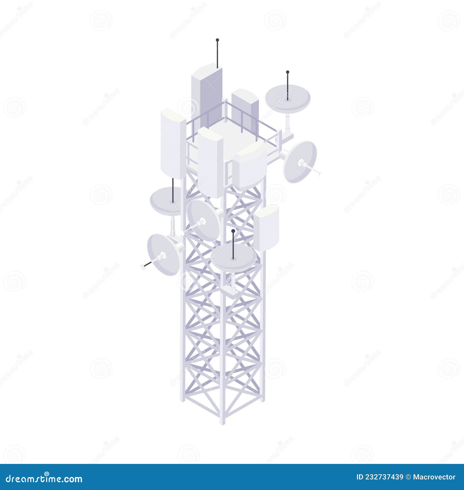 5G Telecommunication Tower stock vector. Illustration of connection ...