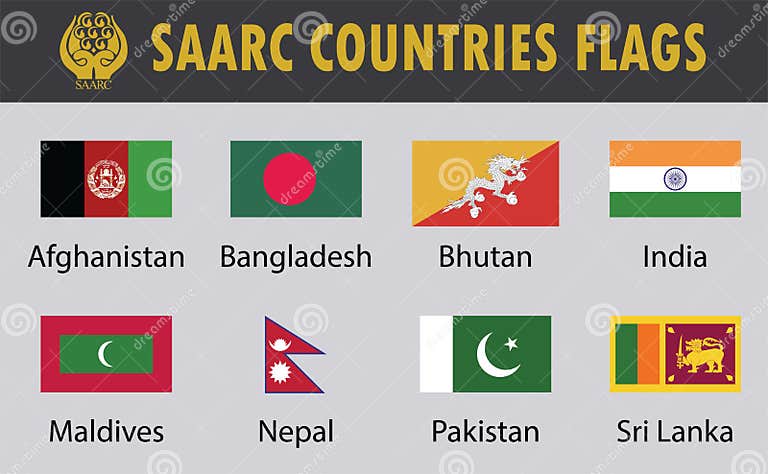 Flag Set of SAARC Countries Stock Vector - Illustration of flags ...