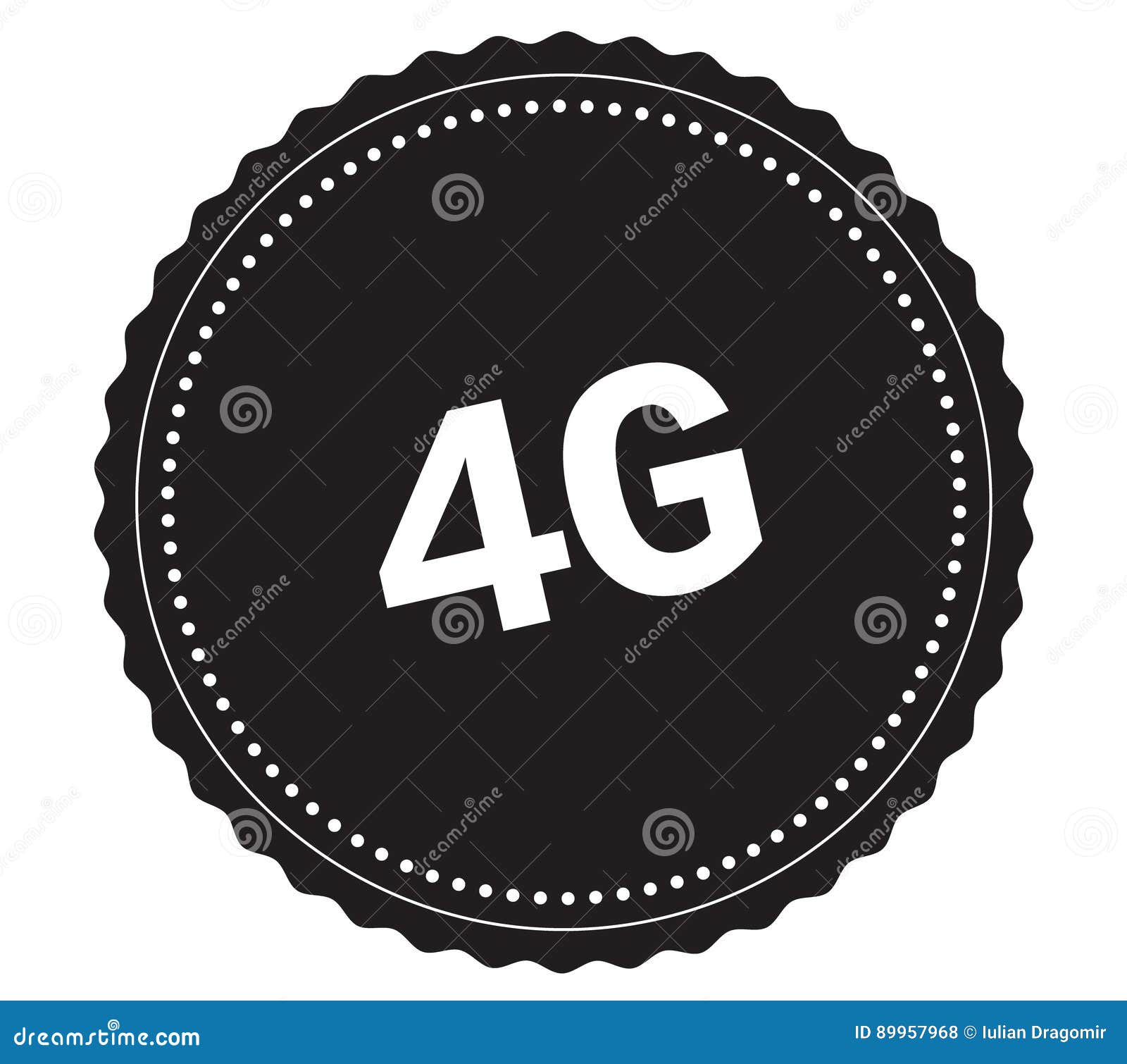 4G Text, on Black Sticker Stamp. Stock Illustration - Illustration of ...