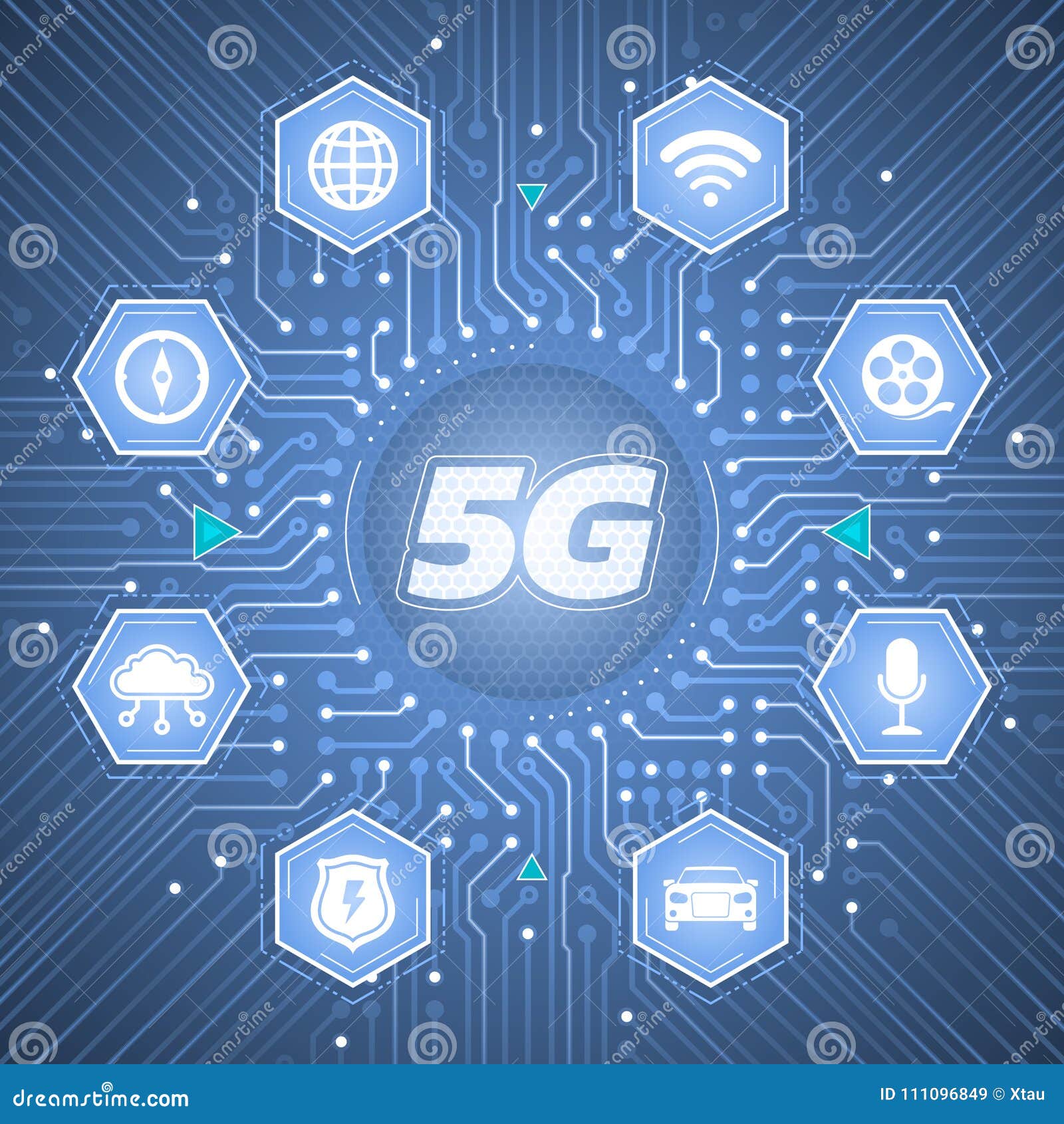 5G - 5th Generation Wireless Systems Stock Vector - Illustration of ...