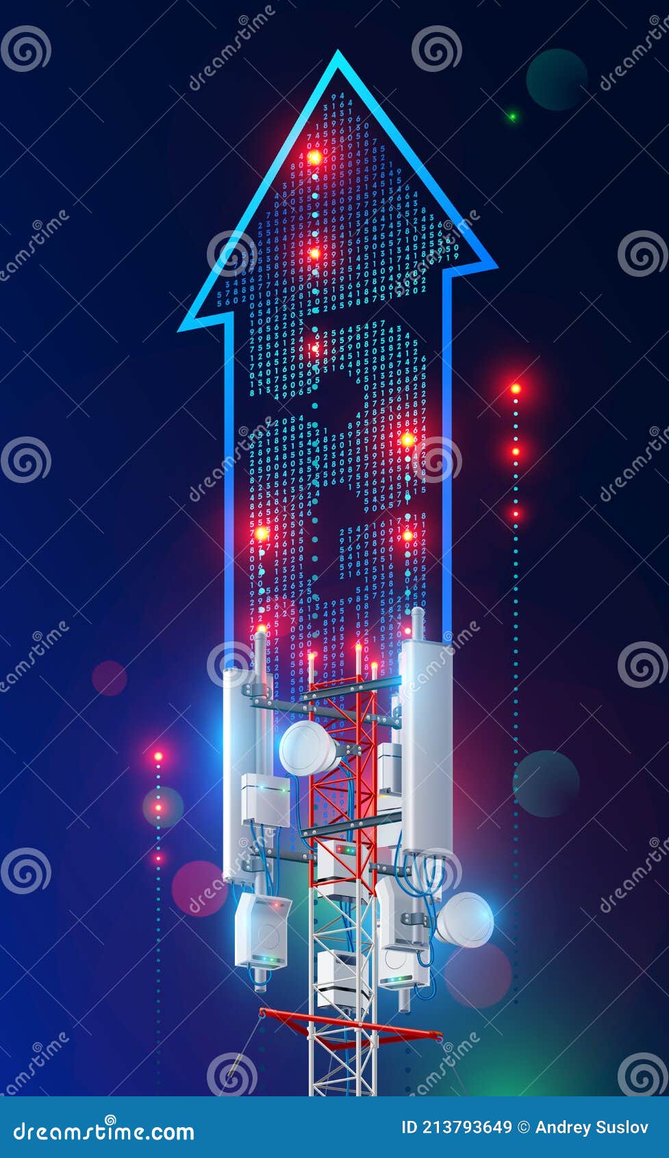 5g Tower Communication Antenna. Fast Speed Station of Wireless Mobile ...