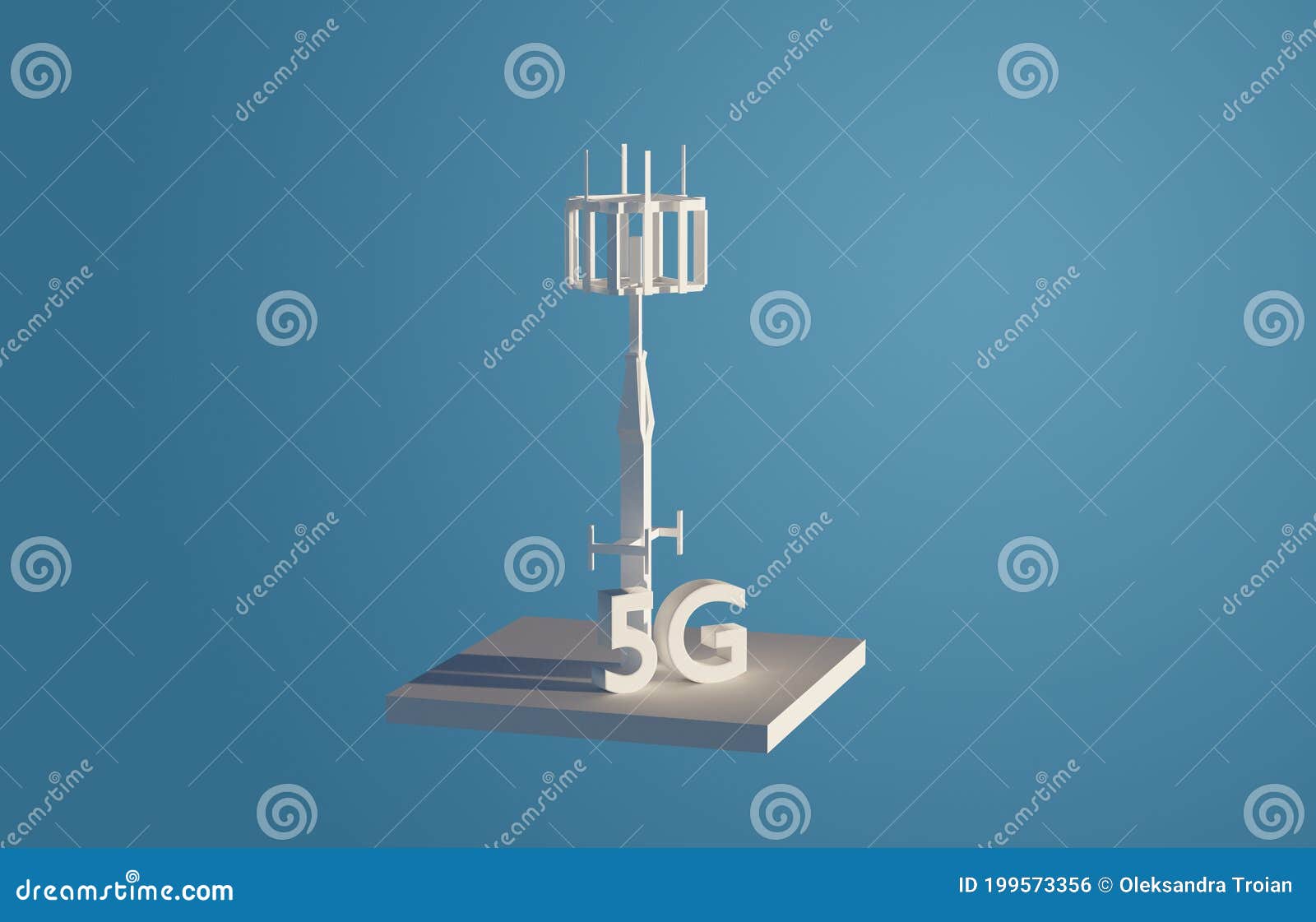 5g Tower. Wireless Communication. Internet Broadcast. 3d Render, Low ...