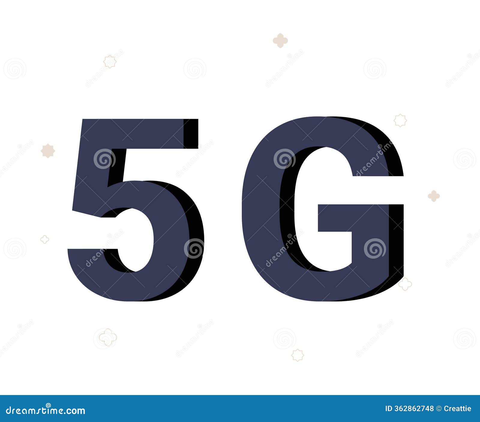 5G Typography in Flat Vector Illustration Symbolizing High Speed ...