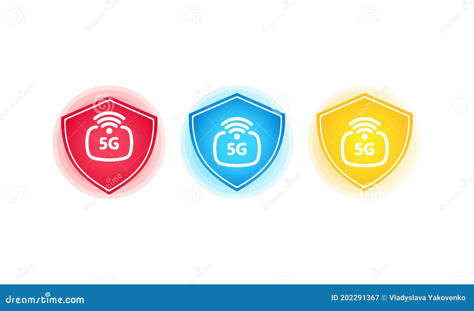 5G, 4G, 3G, Vector Icon Set. New Mobile Communication Technology and ...