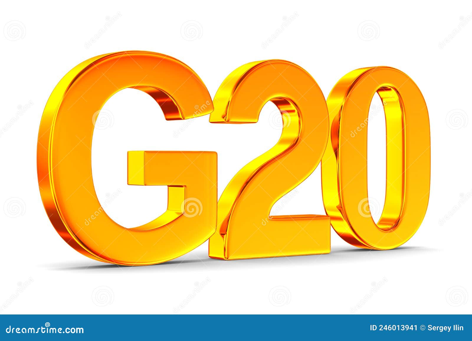 G20 on White Background. Isolated 3D Illustration Stock Illustration ...