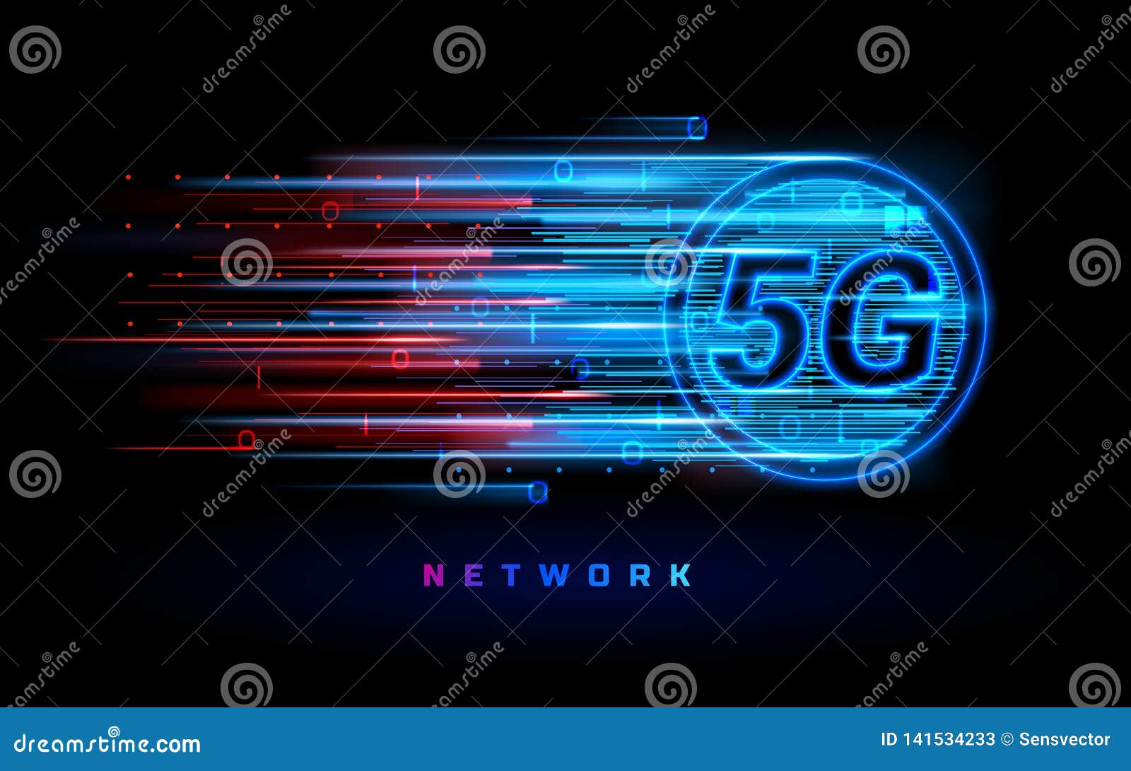 5g Wireless Connection For Technology Banner Cartoon Vector ...